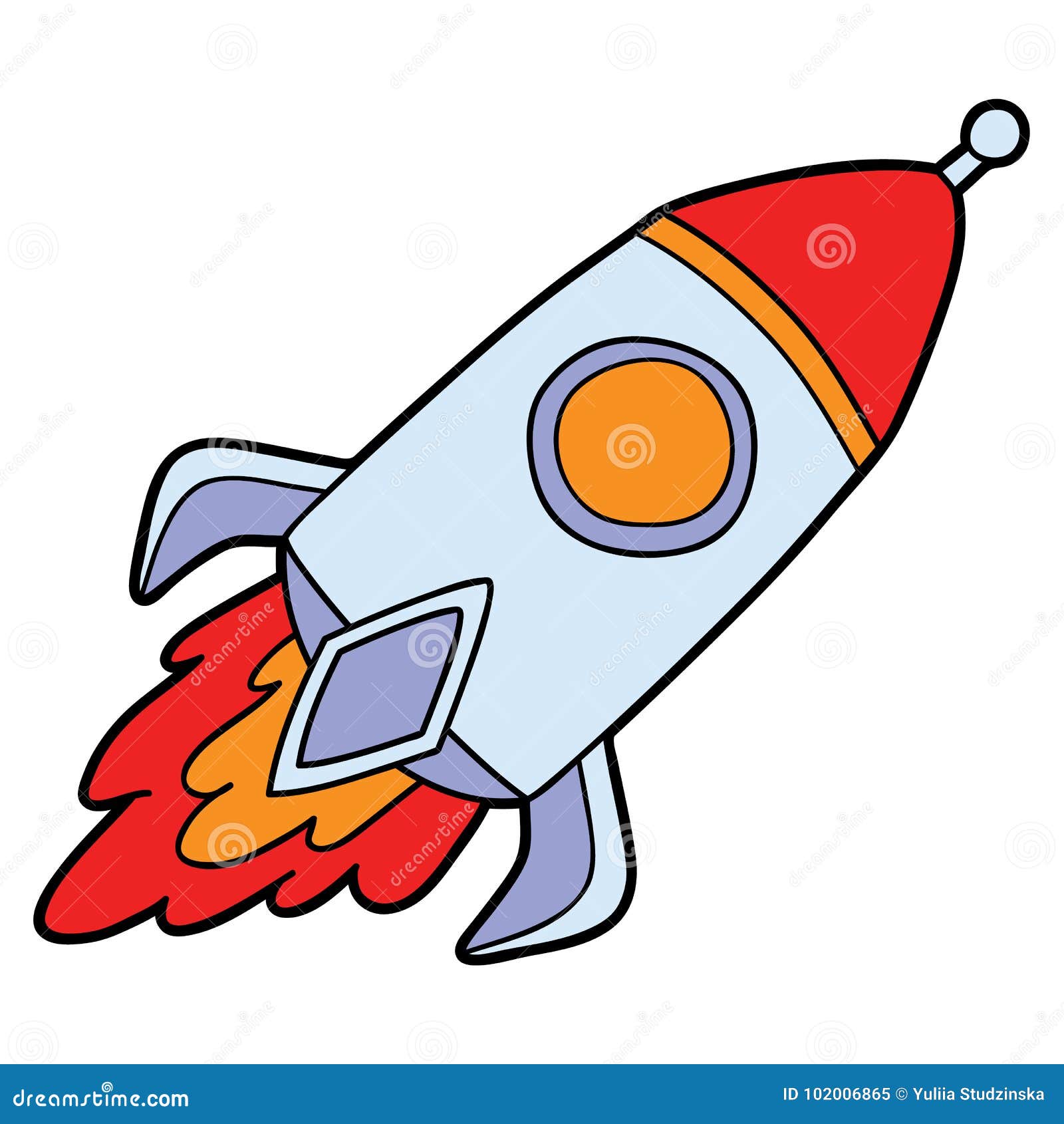 Funny rocket stock vector. Illustration of drawn, little - 102006865