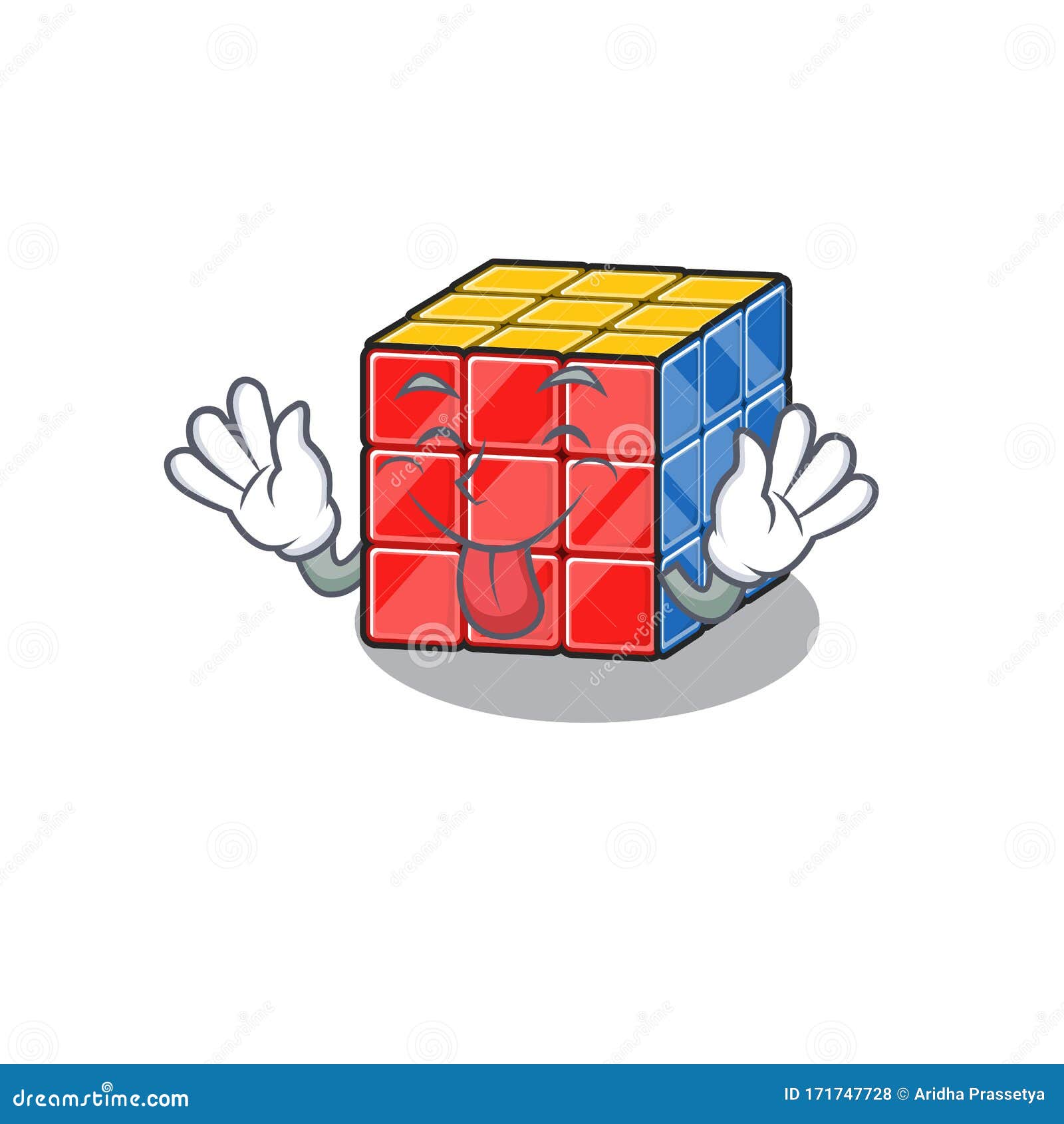 Rubic Cube Cartoon Character Concept With A Sad Face Vector ...