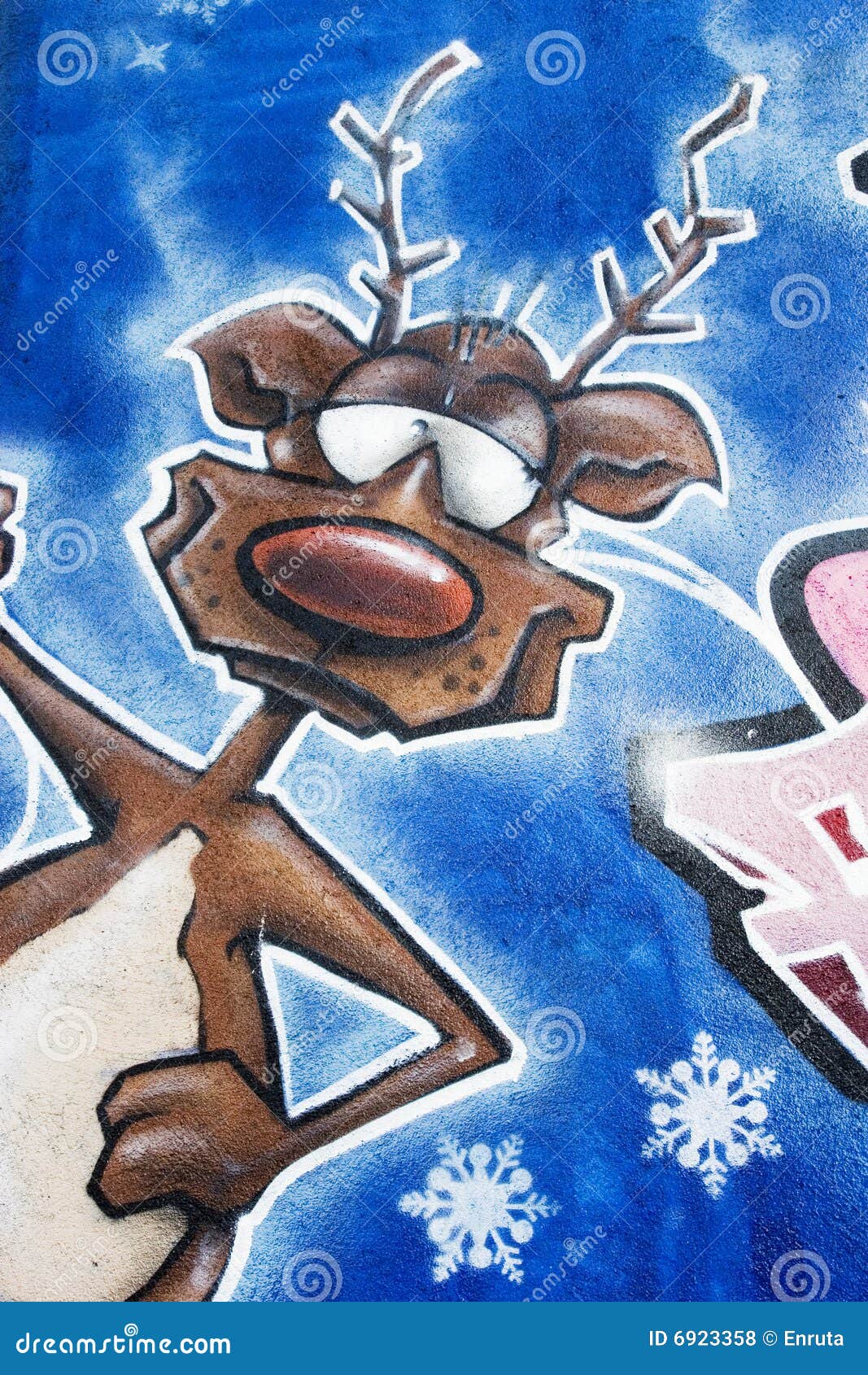Funny Rudolph stock illustration. Illustration of vandal - 6923358