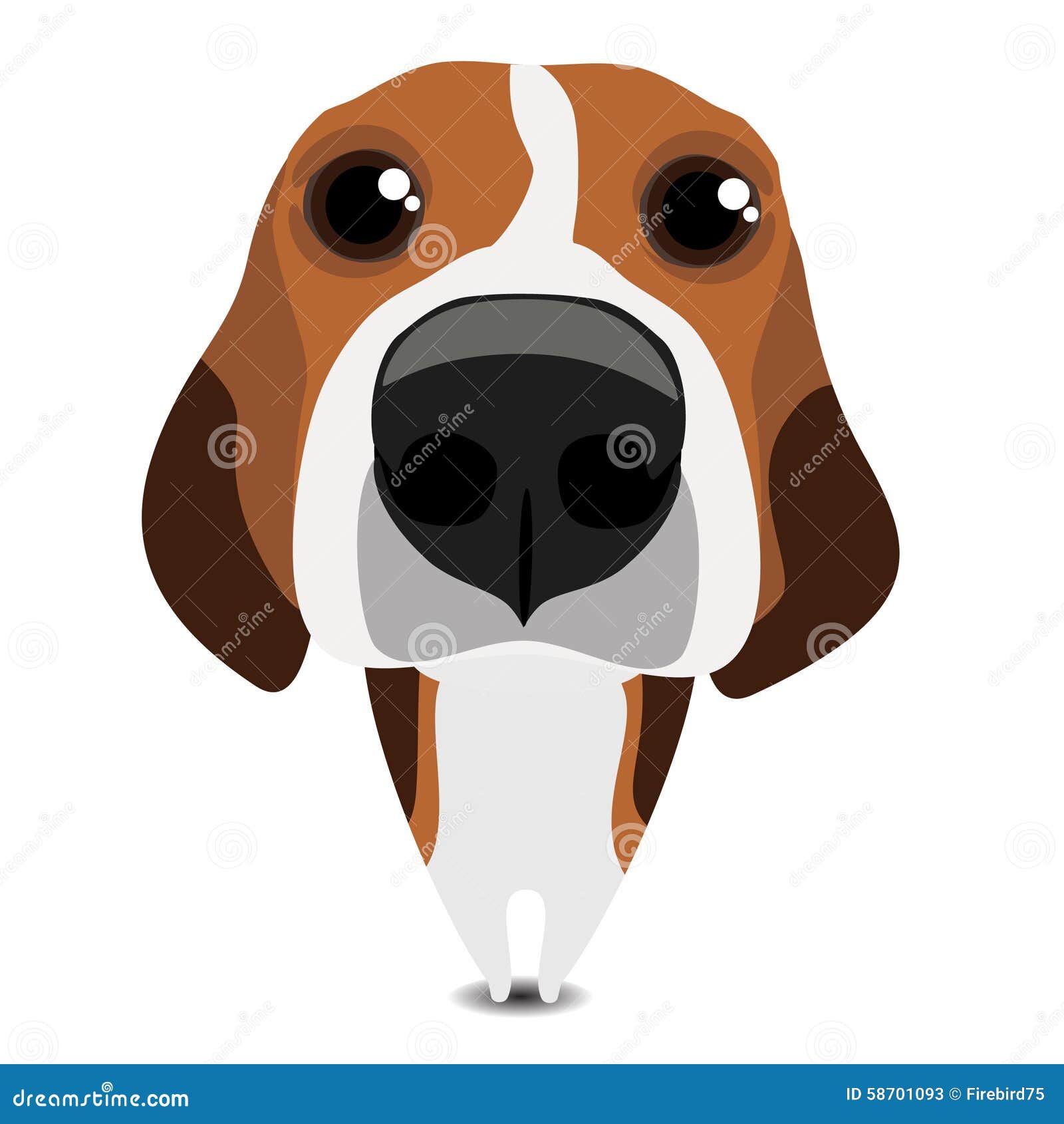 Cartoon Sad Beagles Face