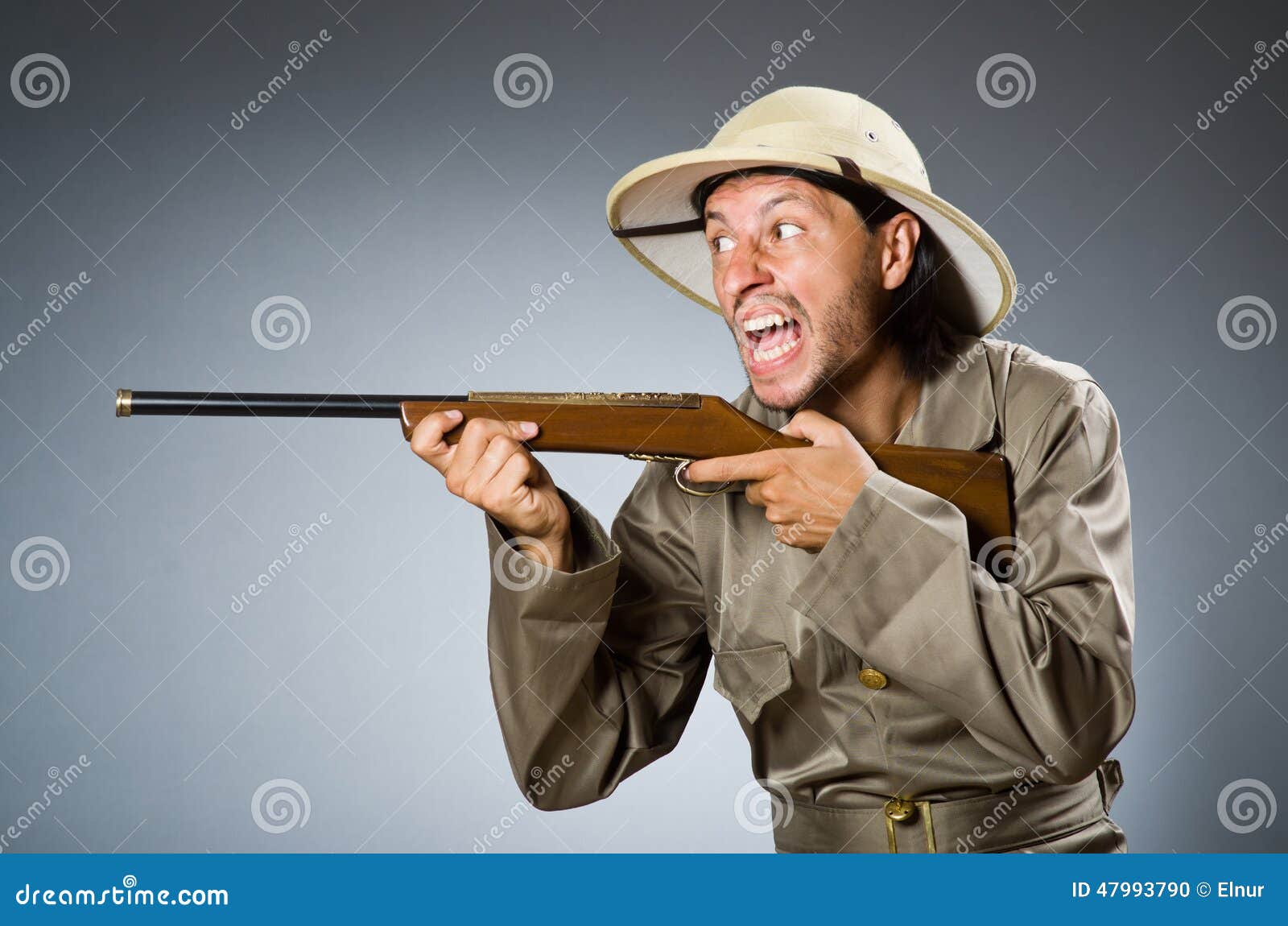 Funny safari hunter stock photo. Image of hunting, humourous - 47993790