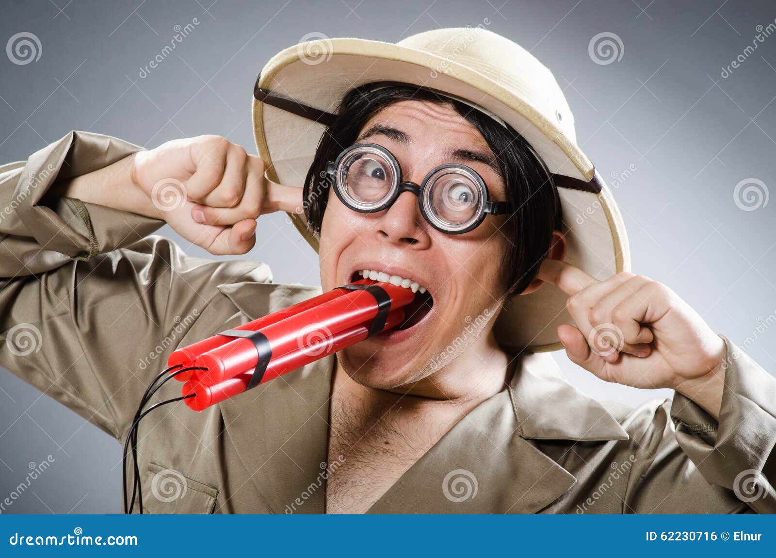 The Funny Safari Traveller in Travelling Concept Stock Photo - Image of ...