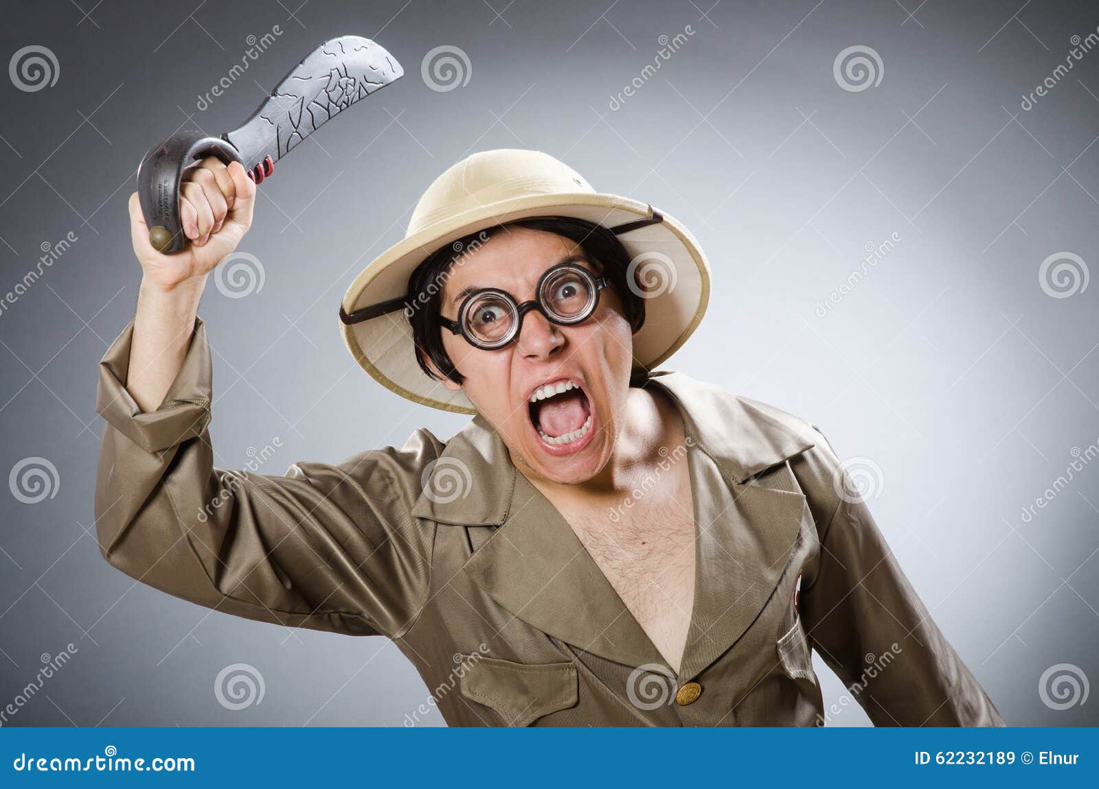 The Funny Safari Traveller in Travelling Concept Stock Image - Image of ...