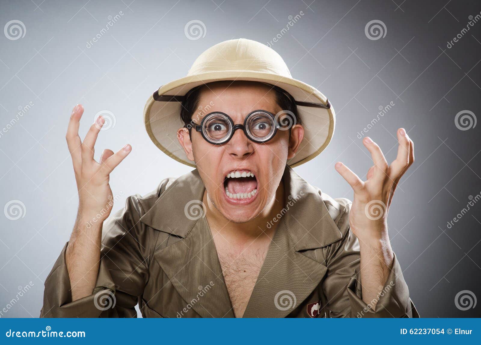The Funny Safari Traveller in Travelling Concept Stock Photo - Image of ...