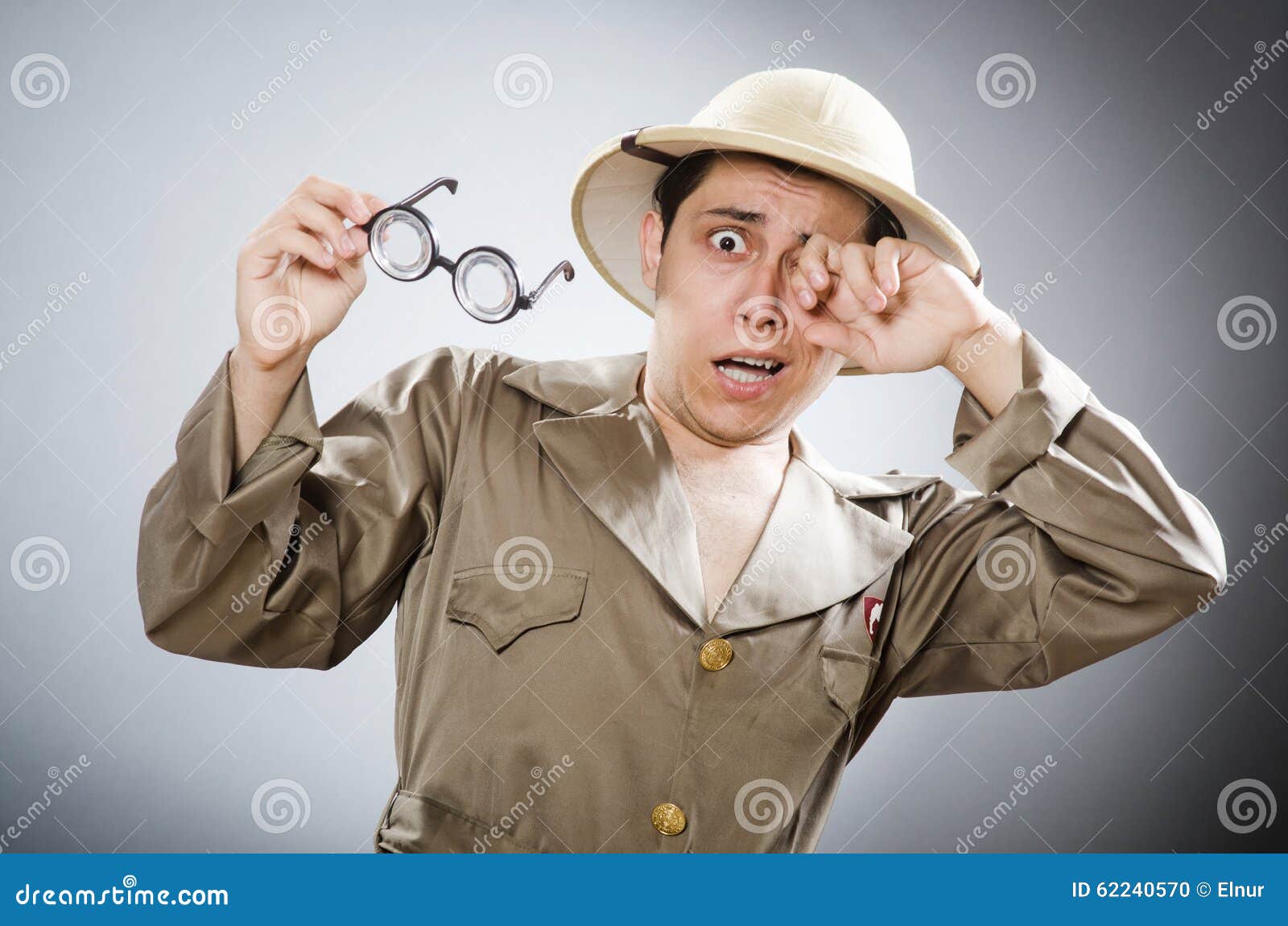 The Funny Safari Traveller in Travelling Concept Stock Photo - Image of ...