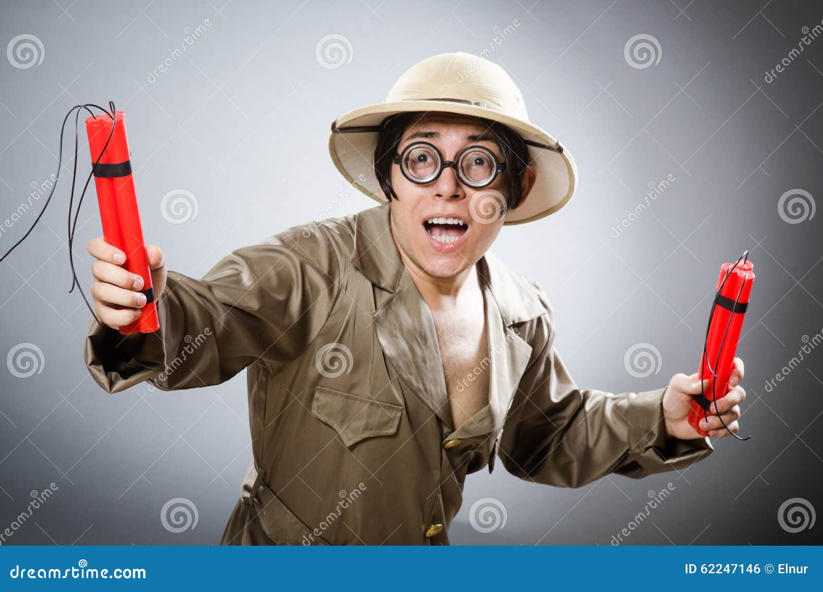 The Funny Safari Traveller in Travelling Concept Stock Photo - Image of ...