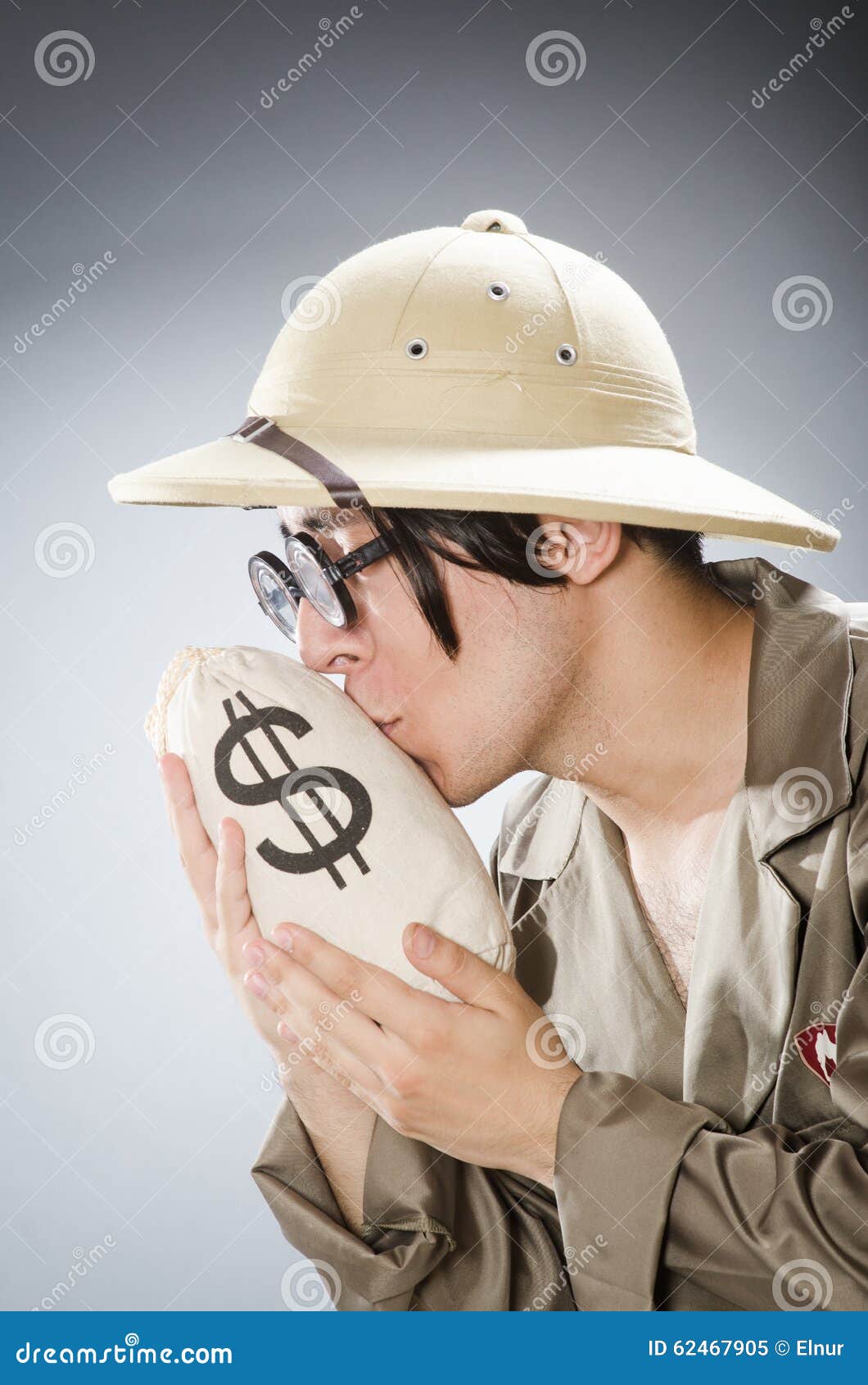 Funny Safari Traveller in Travelling Concept Stock Image - Image of ...
