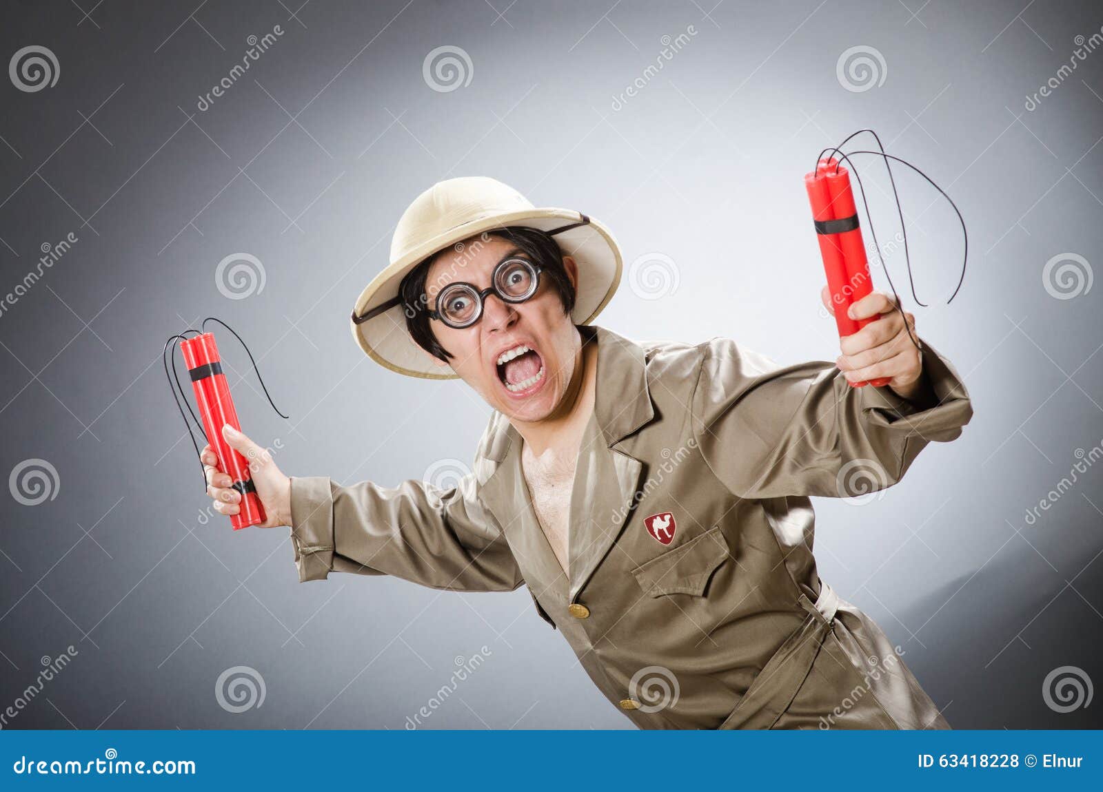 The Funny Safari Traveller in Travelling Concept Stock Photo - Image of ...