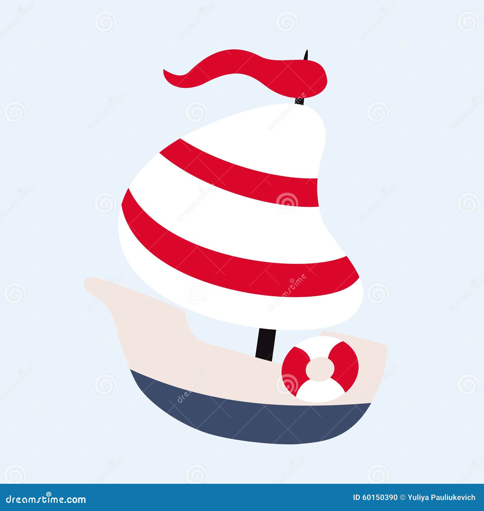 Funny sailing ship stock vector. Illustration of sailing - 60150390