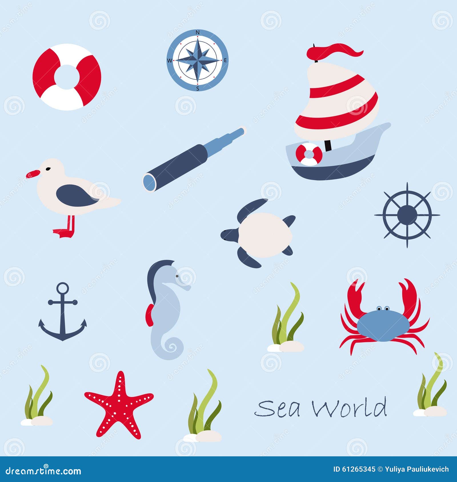 Funny sailing ship stock vector. Illustration of algae - 61265345