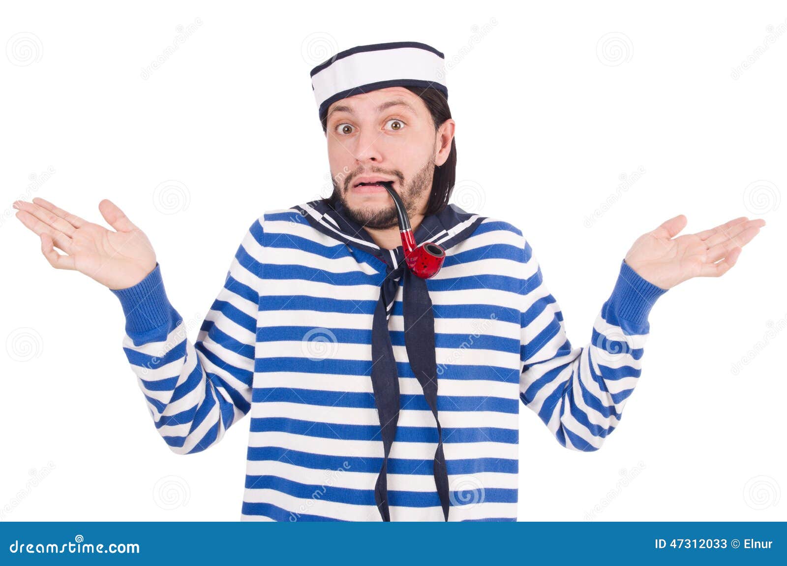 Funny sailor isolated stock image. Image of angry, person - 47312033