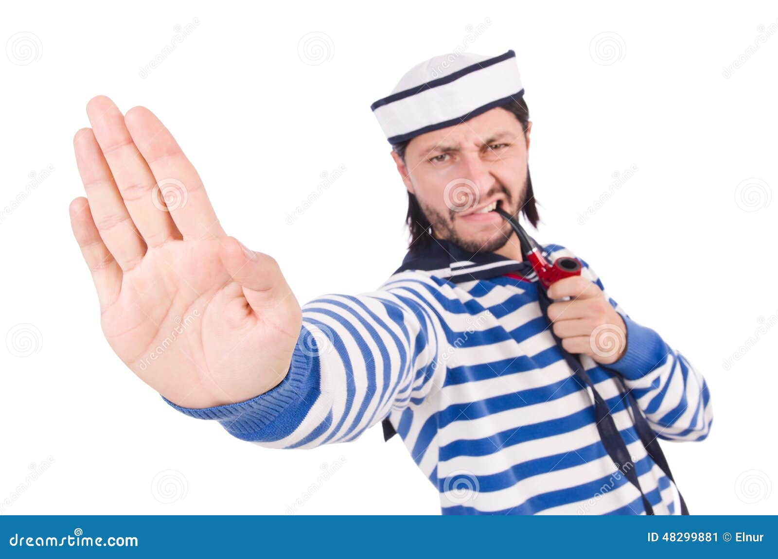 Funny sailor isolated stock image. Image of pipe, retro - 48299881