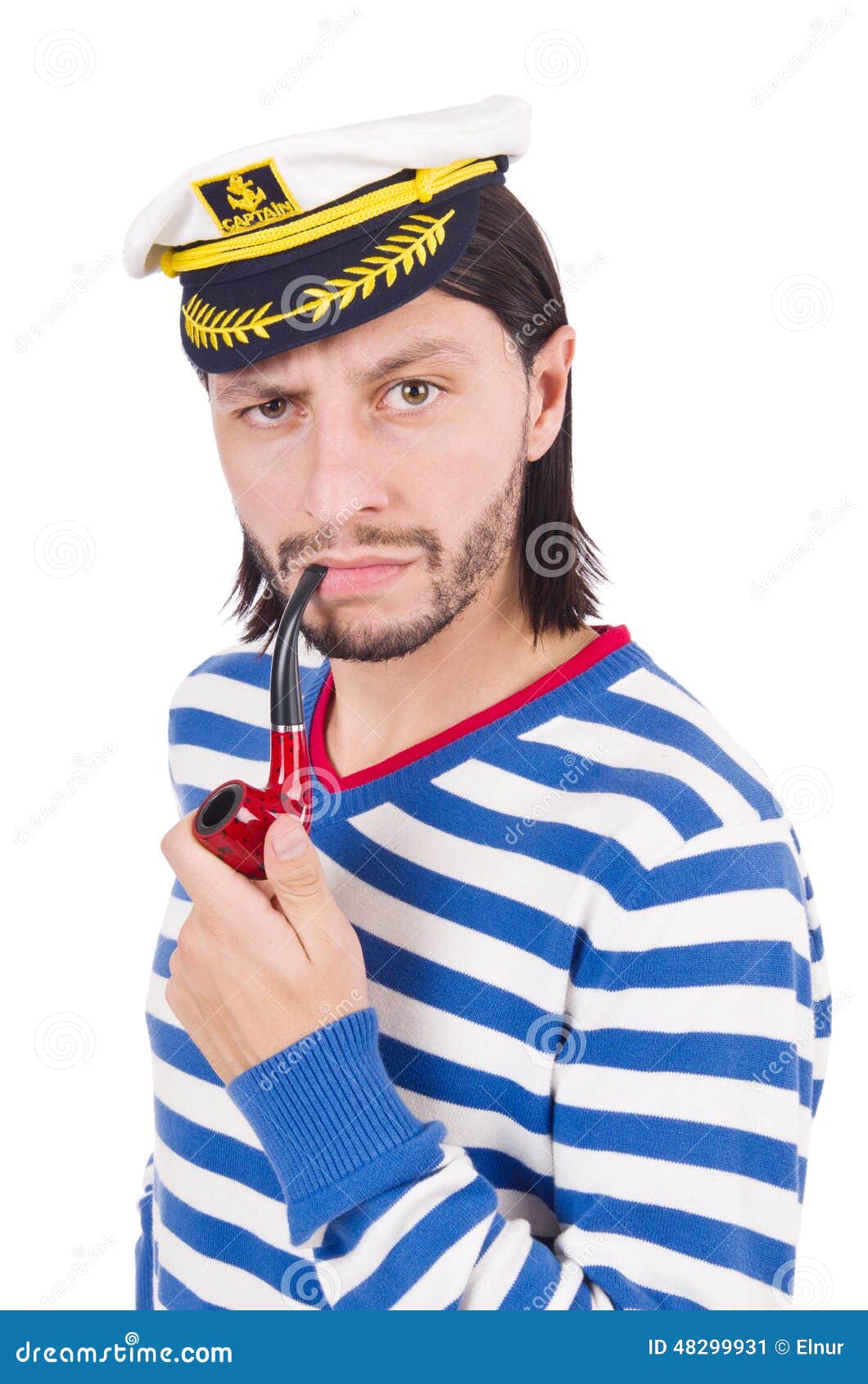 Funny sailor isolated stock image. Image of pipe, dress - 48299931