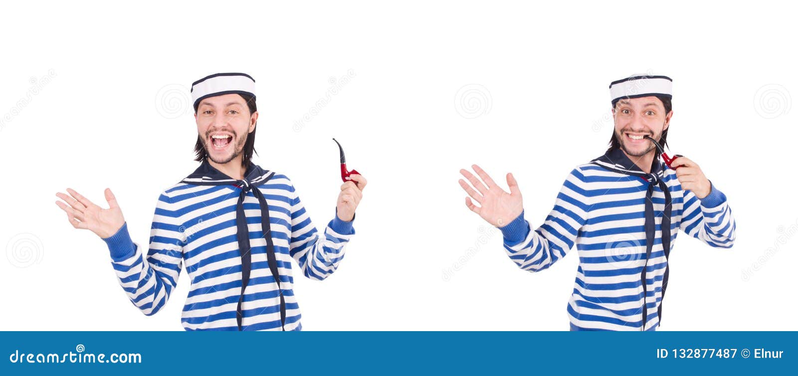 The Funny Sailor Isolated on the White Stock Image - Image of face ...
