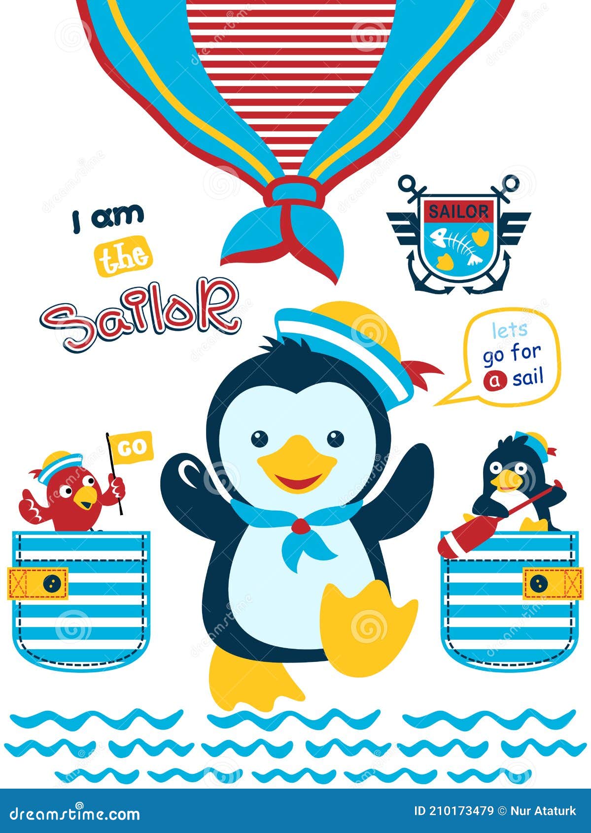 Funny sailor team cartoon stock vector. Illustration of character ...