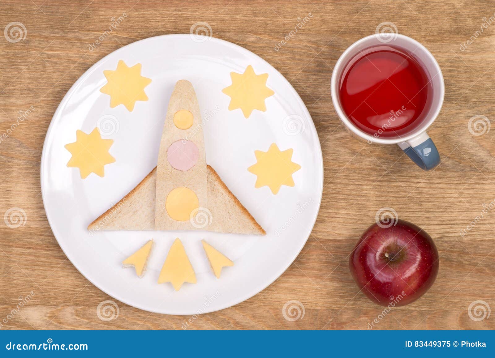 Funny Sandwich for Kids in Shape of a Rocket Stock Image - Image of ...