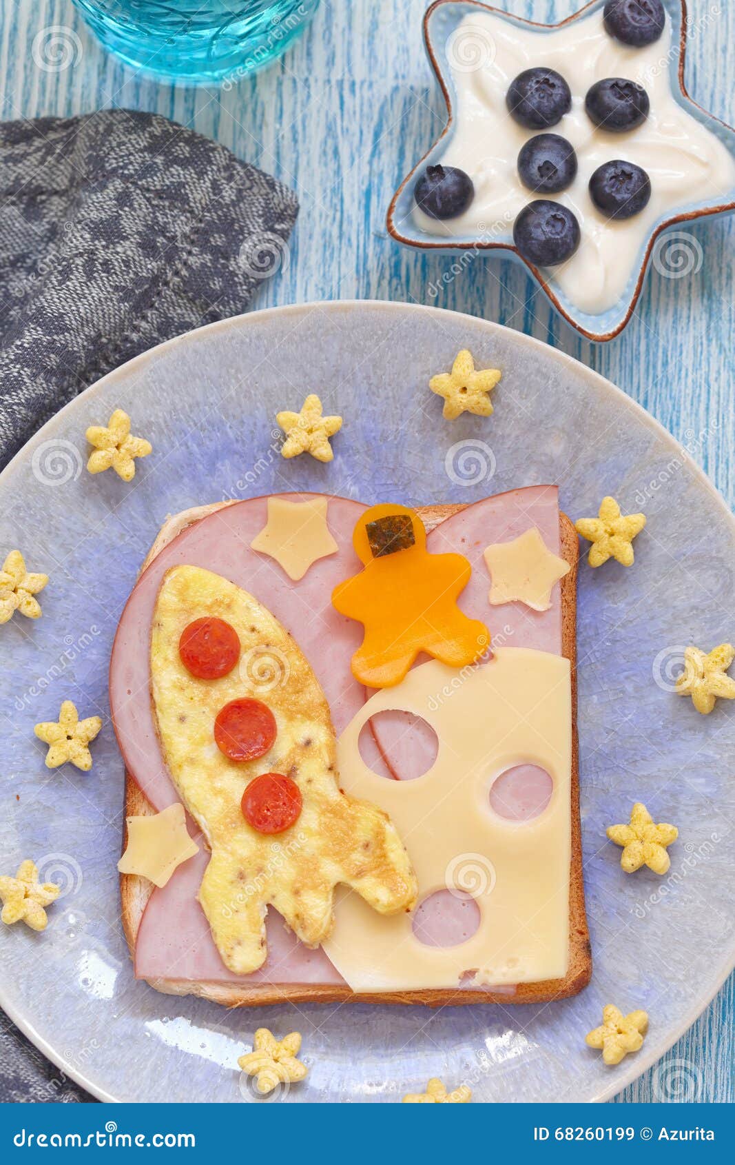 Funny Sandwich with Rocket and a Cosmonaut on the Cheese Moon Stock ...