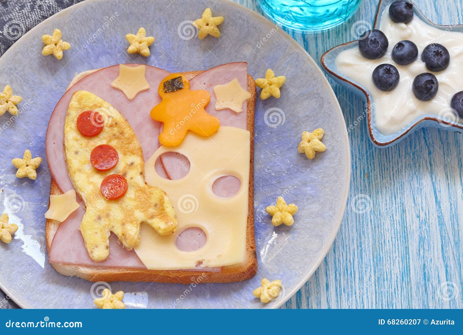 Funny Sandwich with Rocket and a Cosmonaut on the Cheese Moon Stock ...