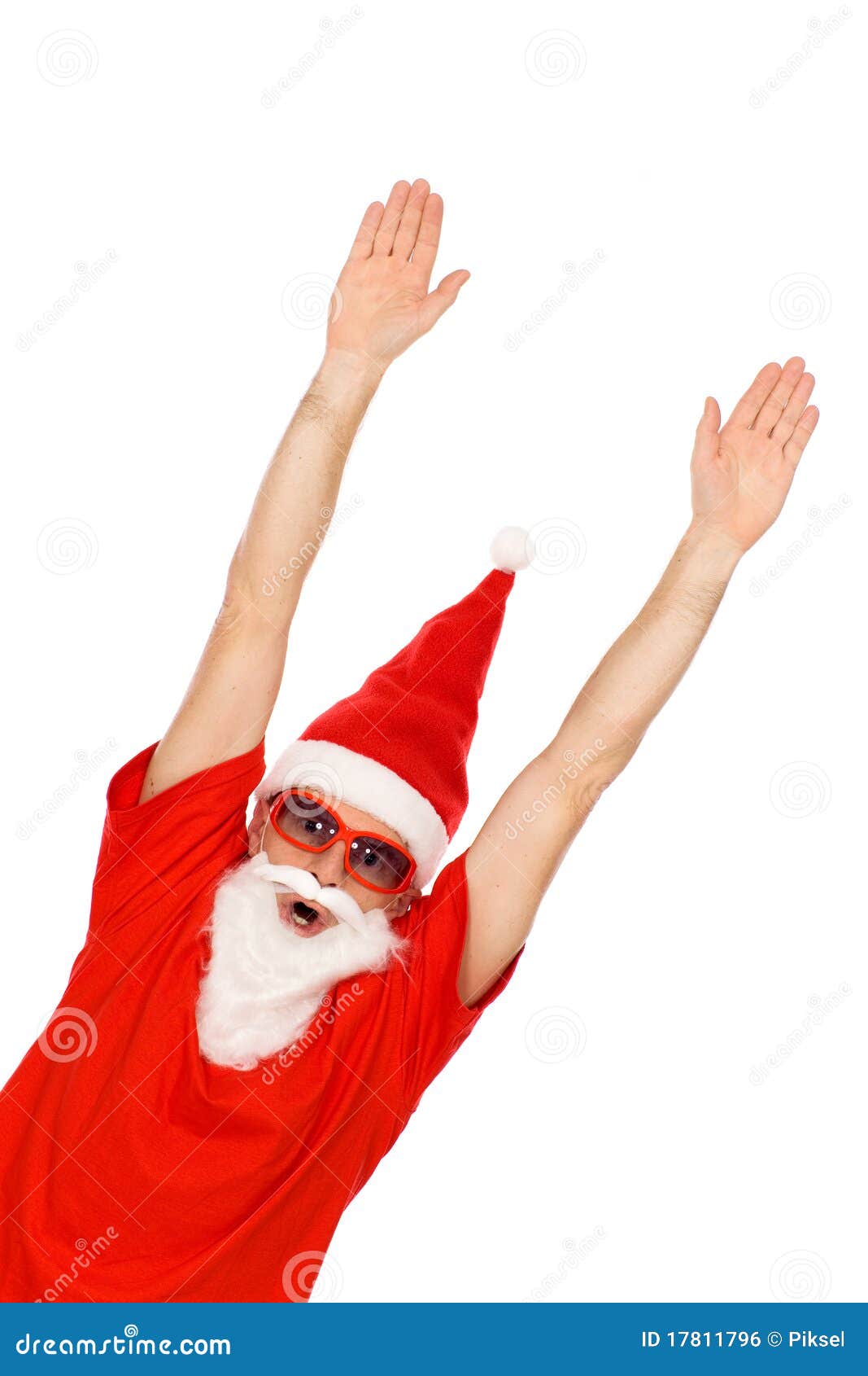 Funny Santa stock photo. Image of holiday, costume, isolated - 17811796