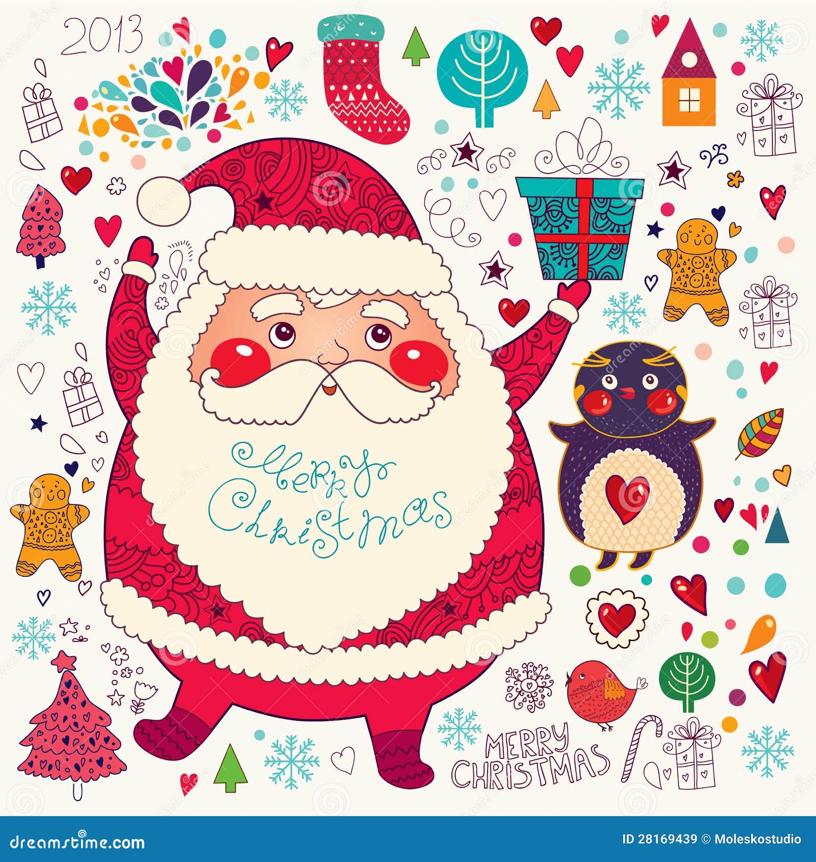 Funny Santa Claus stock illustration. Illustration of holiday - 28169439