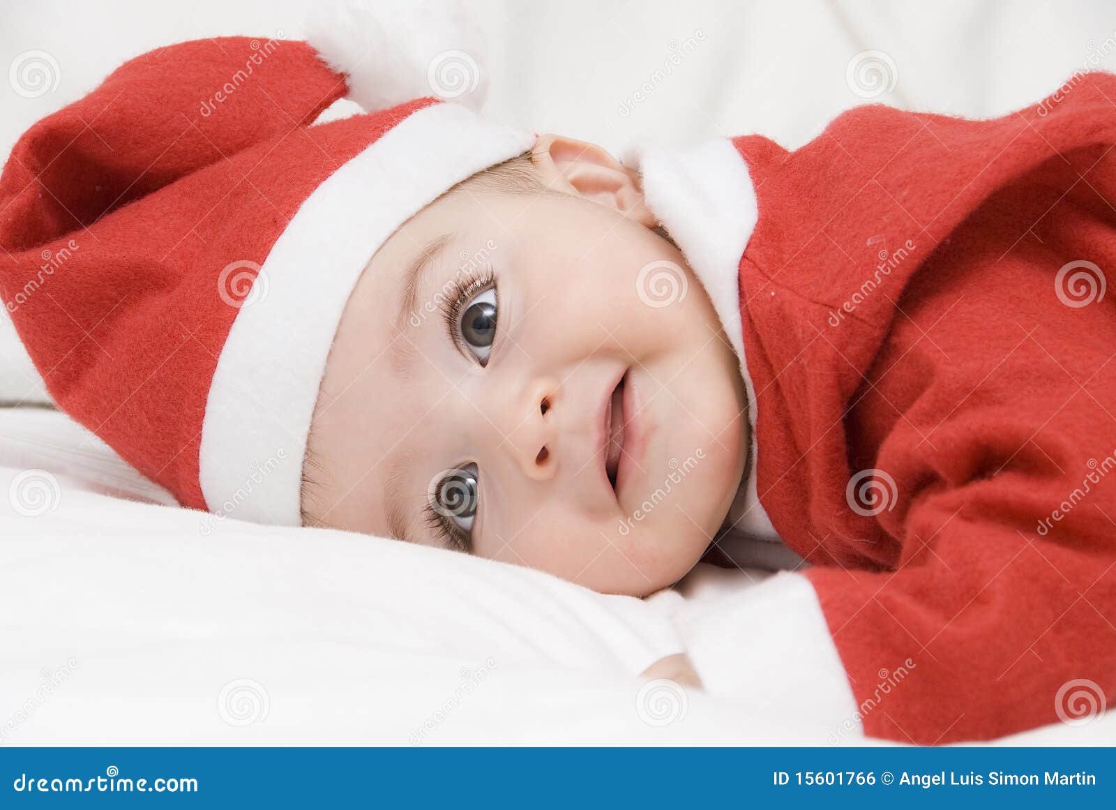 A Funny Santa Claus on the Bed. Stock Photo - Image of decoration ...