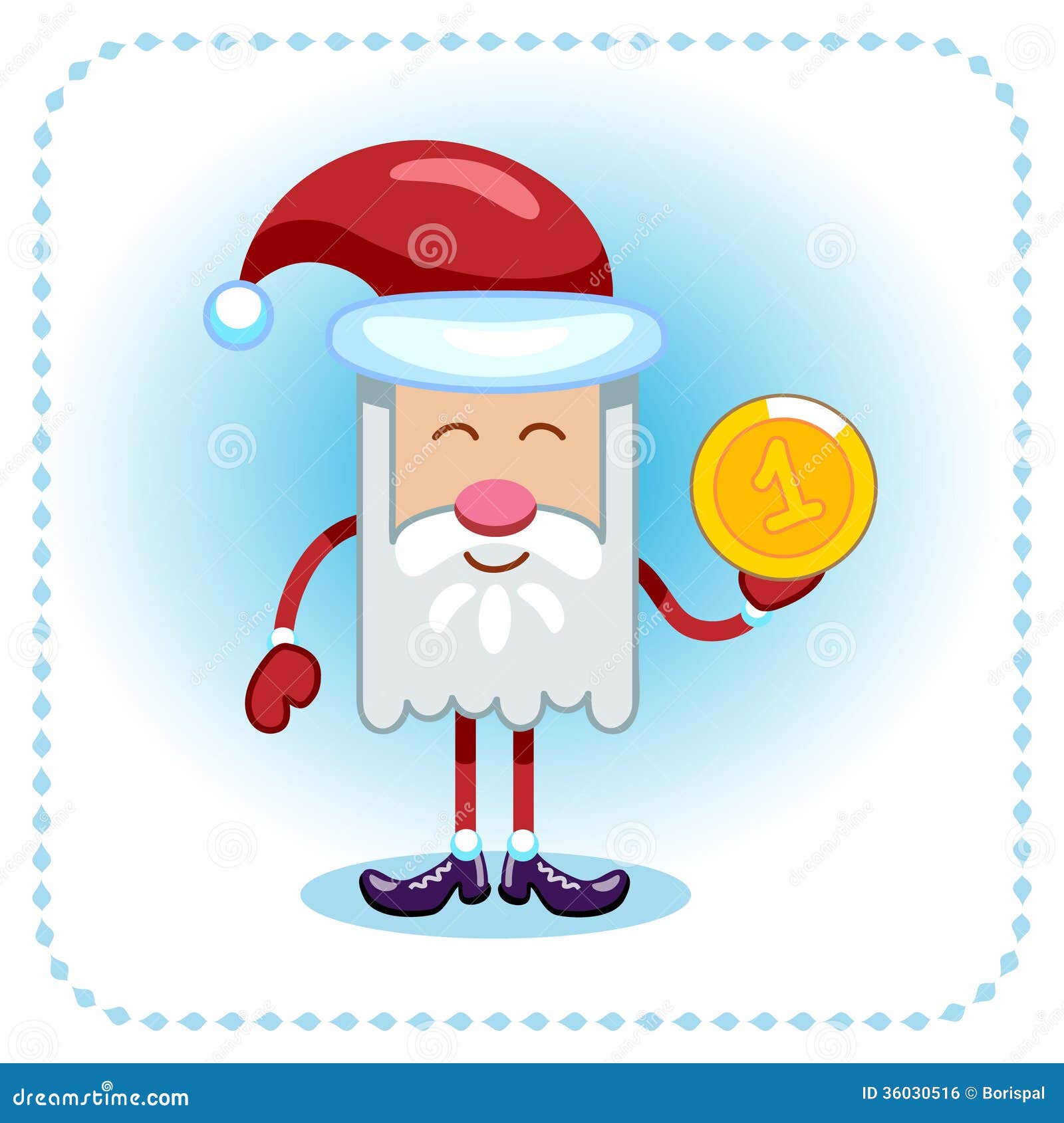 Funny Santa Claus and Coin. Stock Vector - Illustration of holiday ...