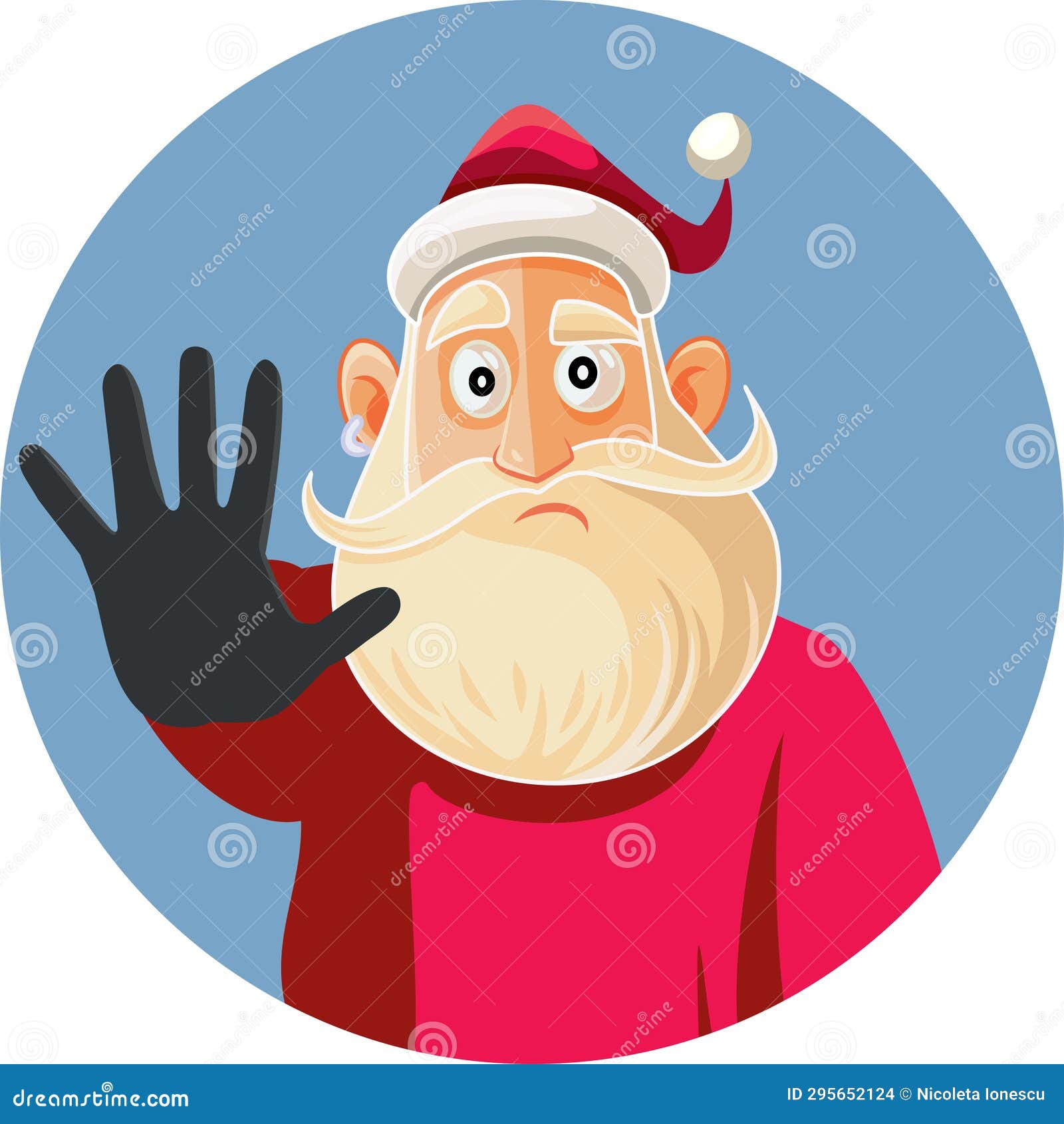 Funny Santa Claus Making Stop Gesture Vector Cartoon Character Stock ...