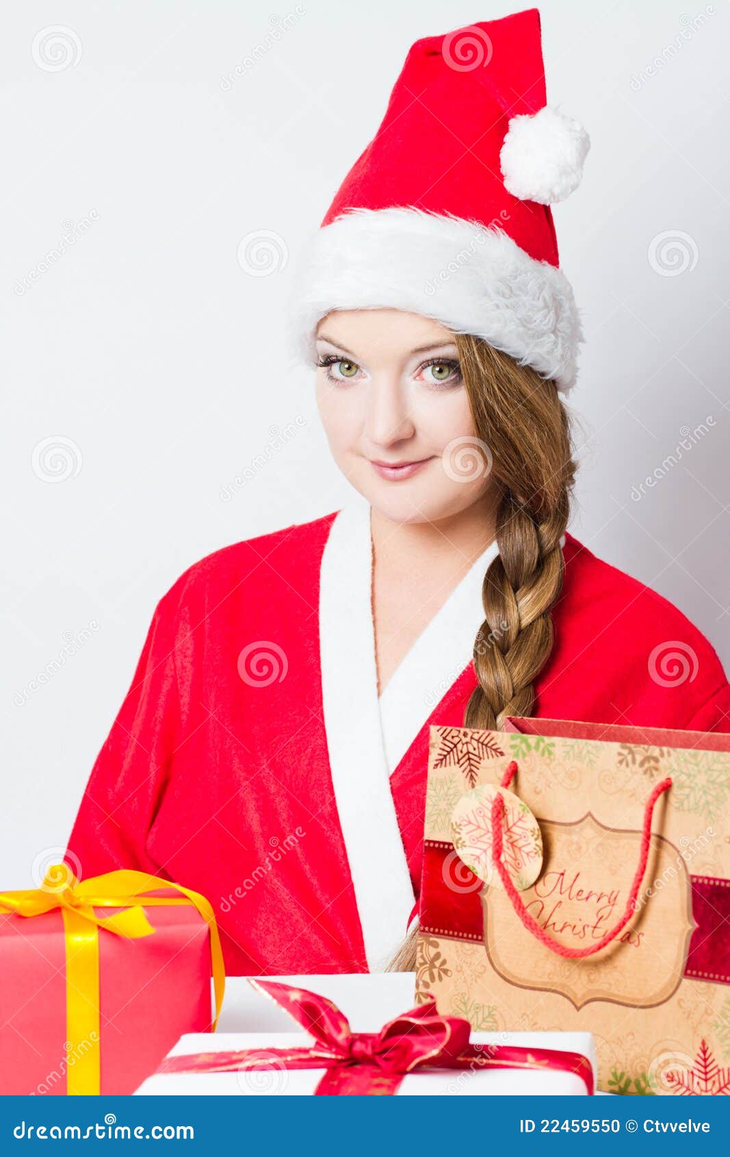 Funny Santa girl stock photo. Image of table, long, surprise - 22459550