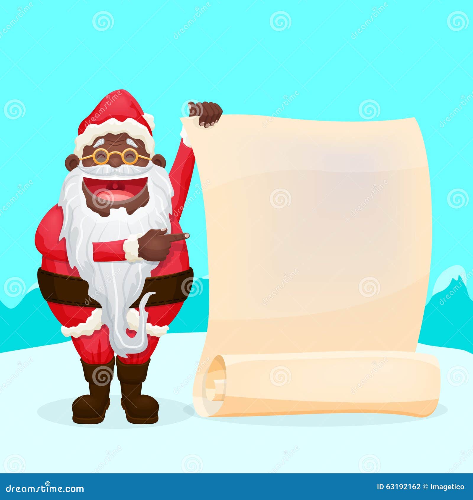 Funny Santa Holding Blank Scroll Stock Vector - Illustration of beard ...