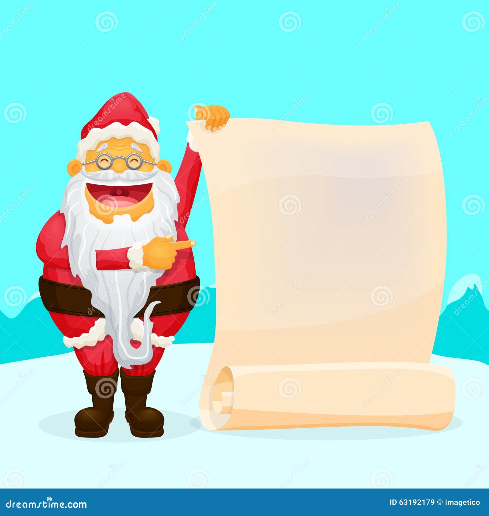 Funny Santa Holding Blank Scroll Stock Vector - Illustration of blank ...