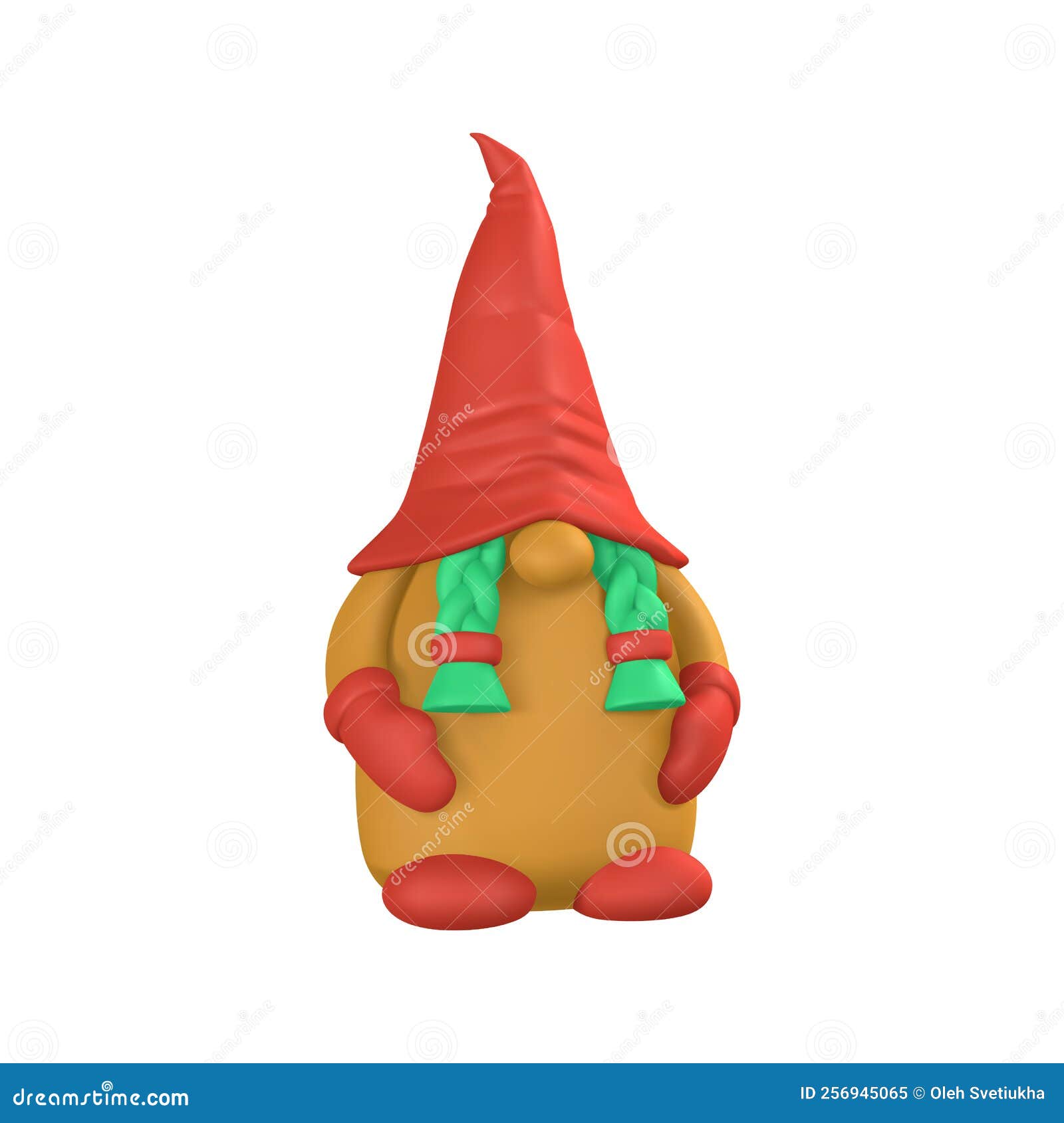 Funny Scandinavian Christmas Gnome 3d Xmas Or New Year`s Elf In