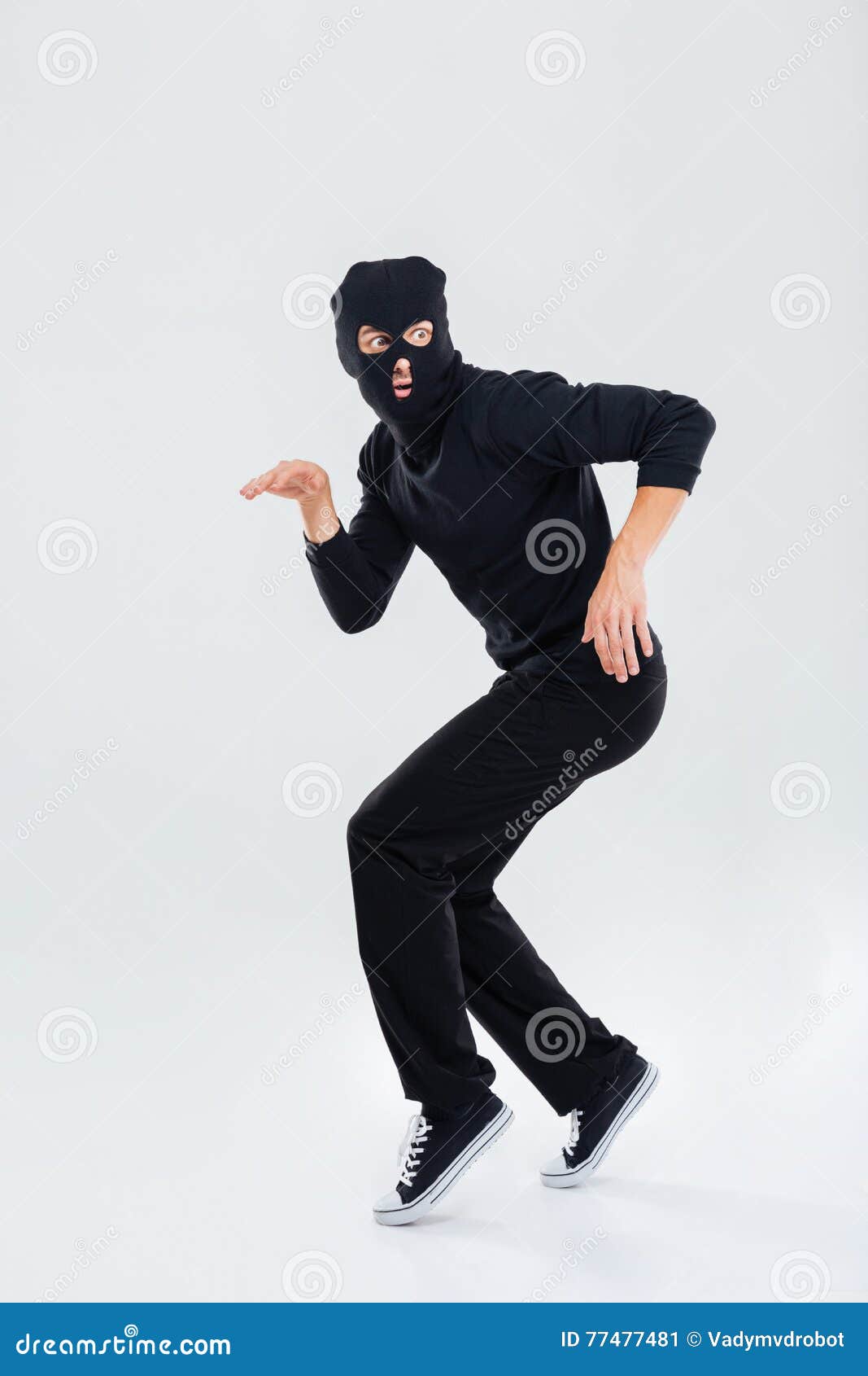 Funny Scared Man Sitting On The Floor In Studio Royalty-Free Stock ...