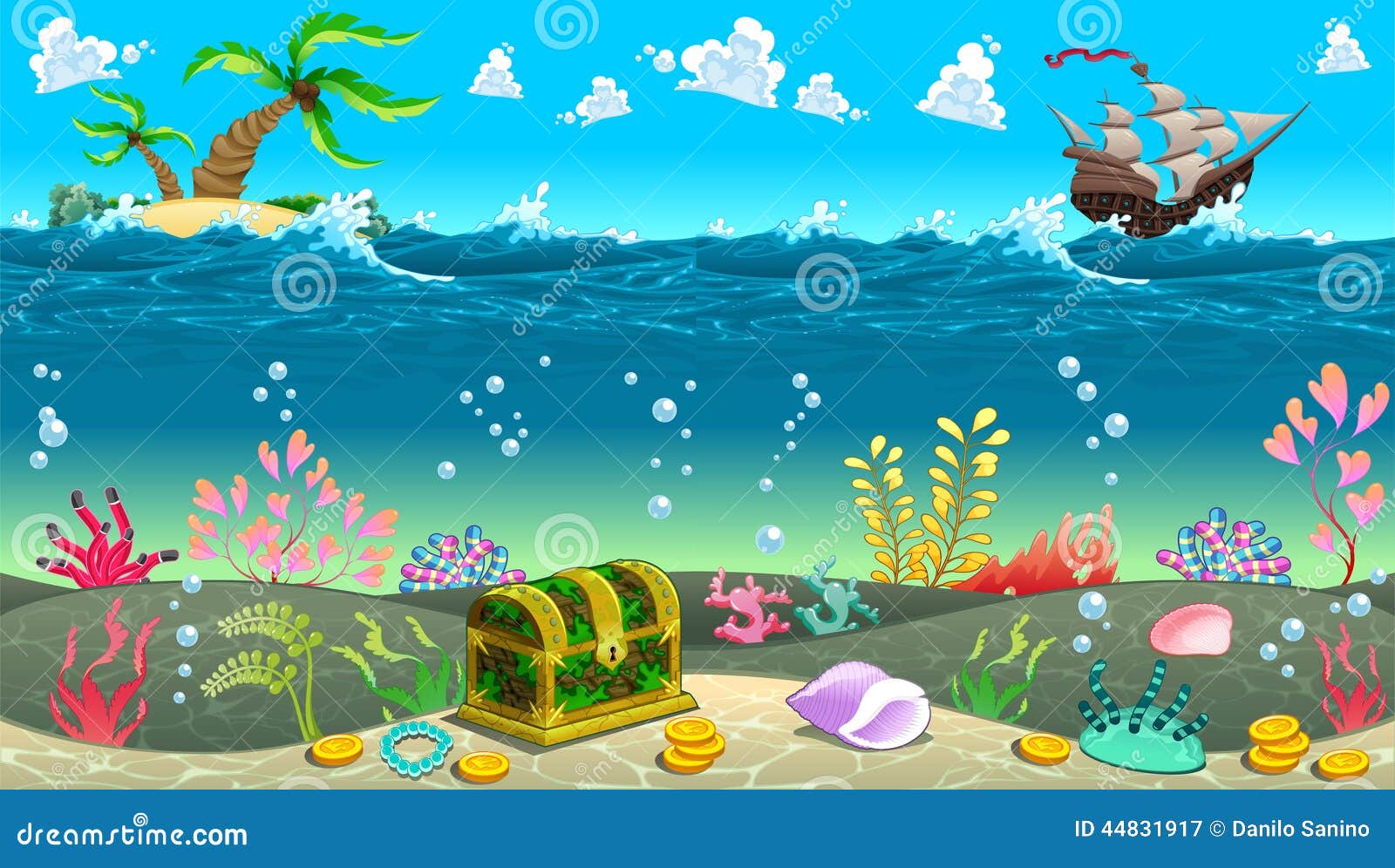 Cartoon Ocean Scene