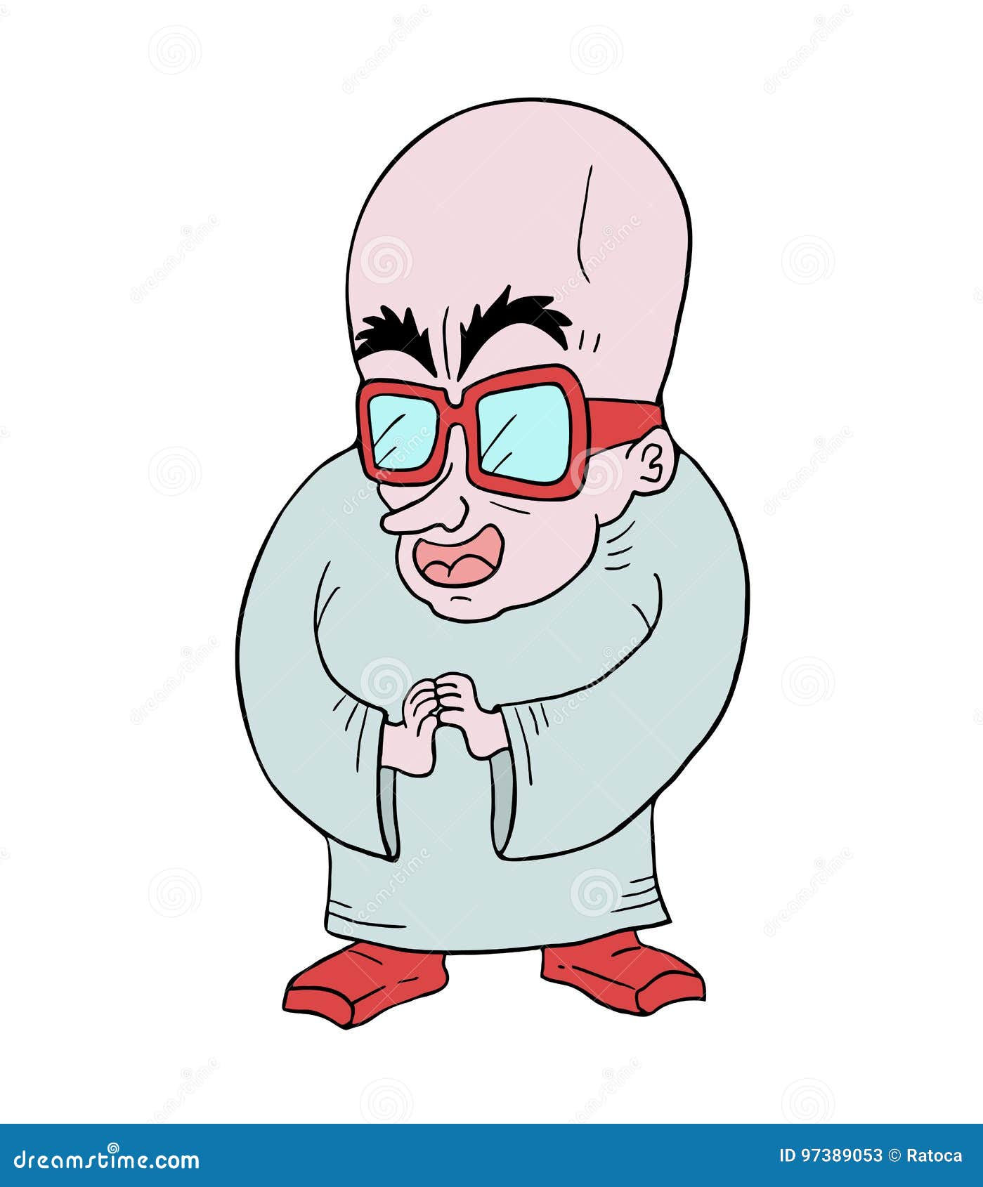 Funny scientific man draw stock vector. Illustration of science - 97389053