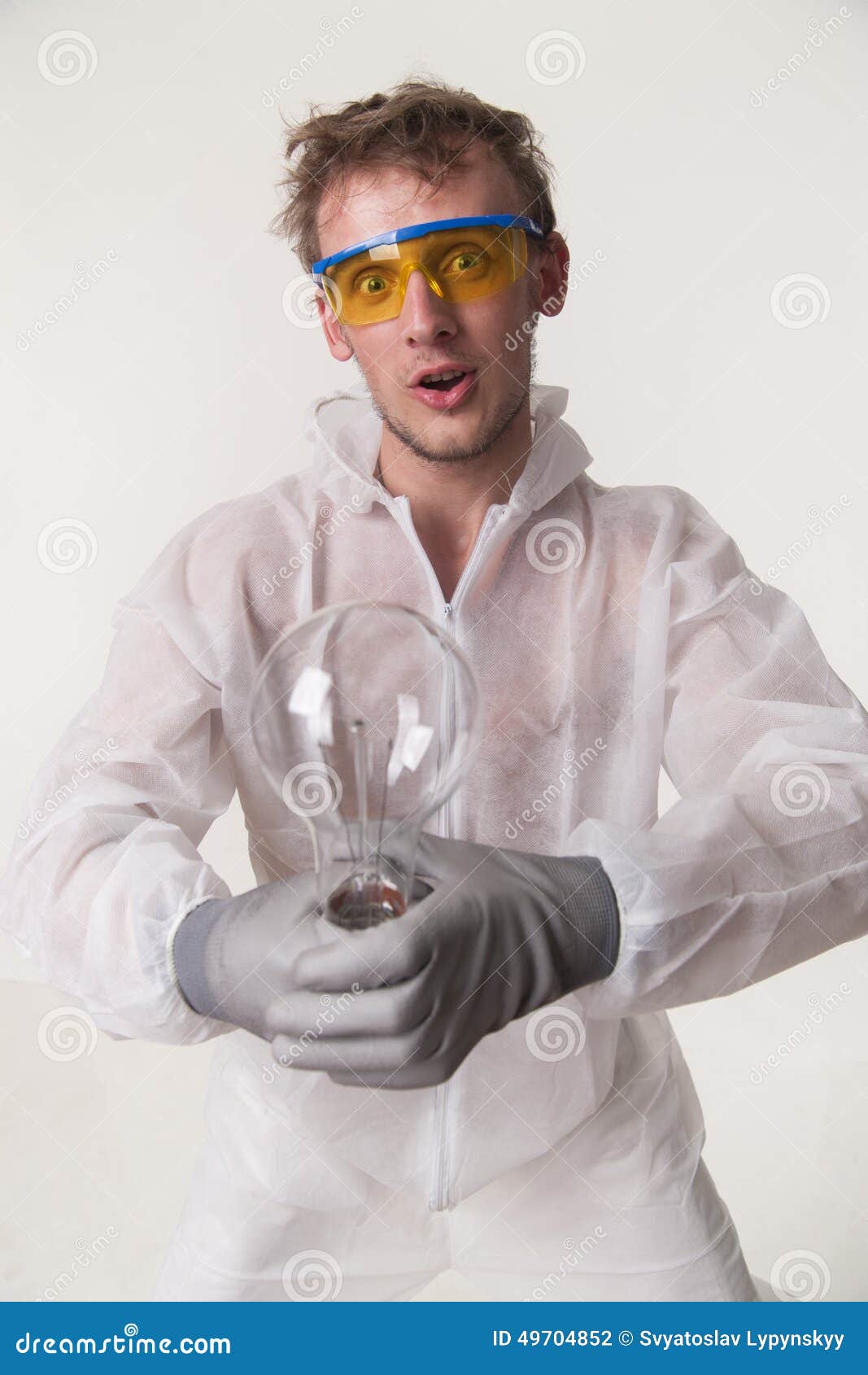 Funny scientist stock photo. Image of scientist, coat - 49704852