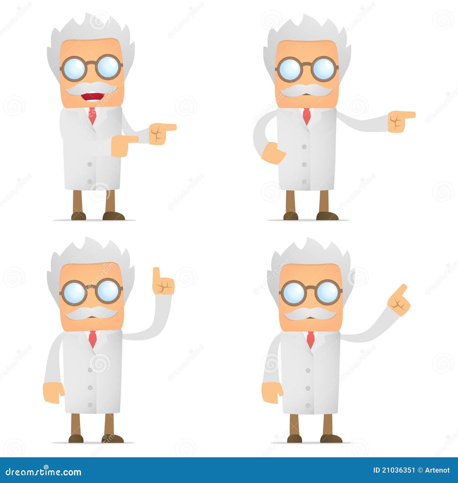 Funny Scientist Shows His Finger To the Side Stock Vector ...