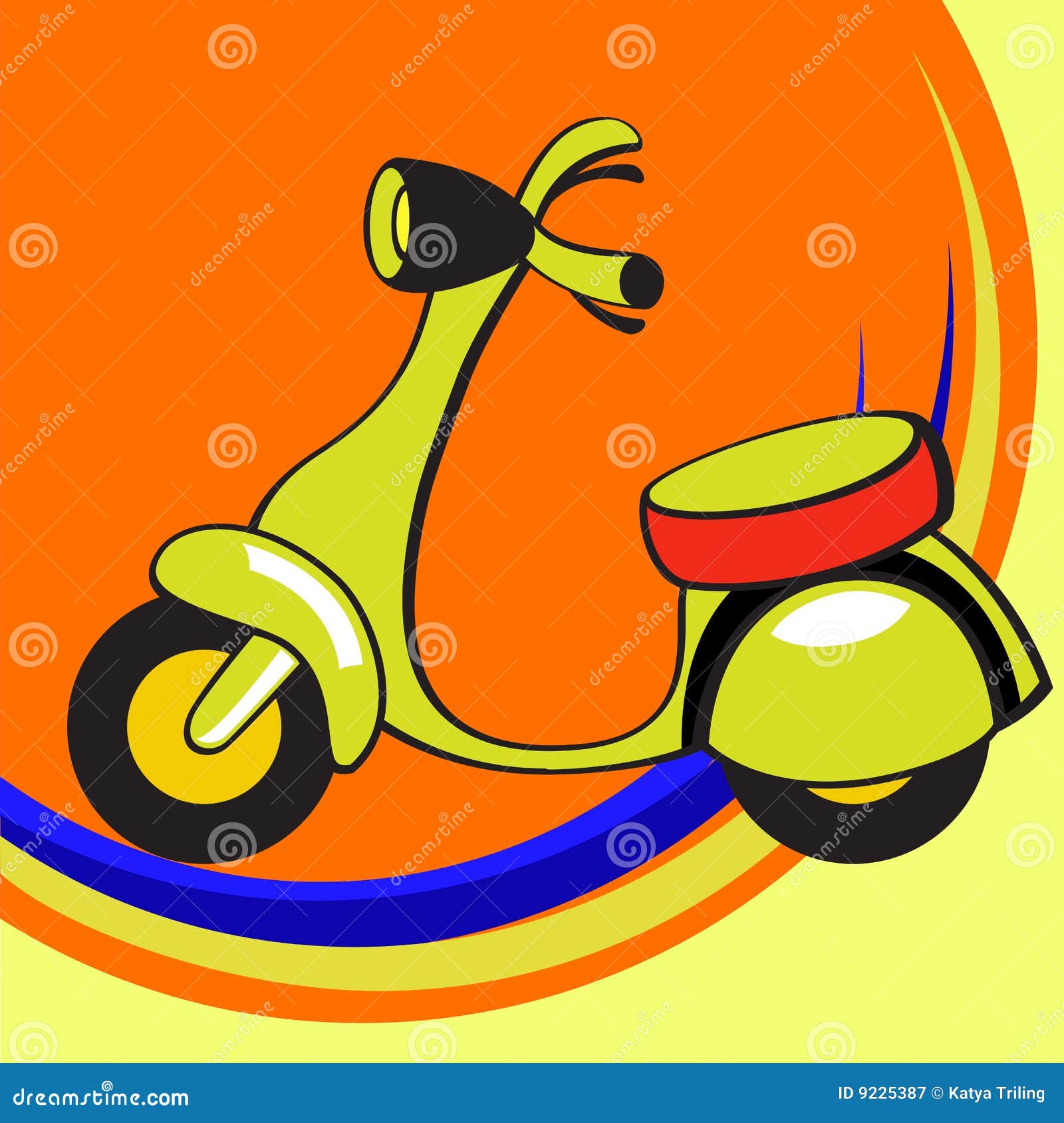 Funny scooter stock vector. Illustration of ride, engine - 9225387