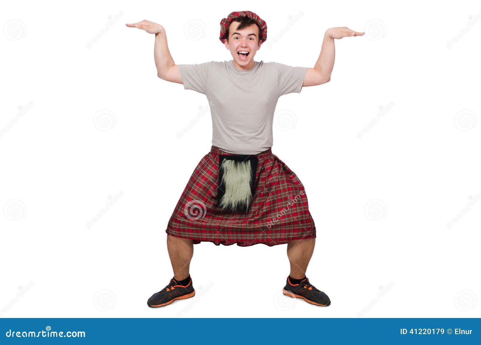 Funny scotsman isolated stock image. Image of dancing - 41220179