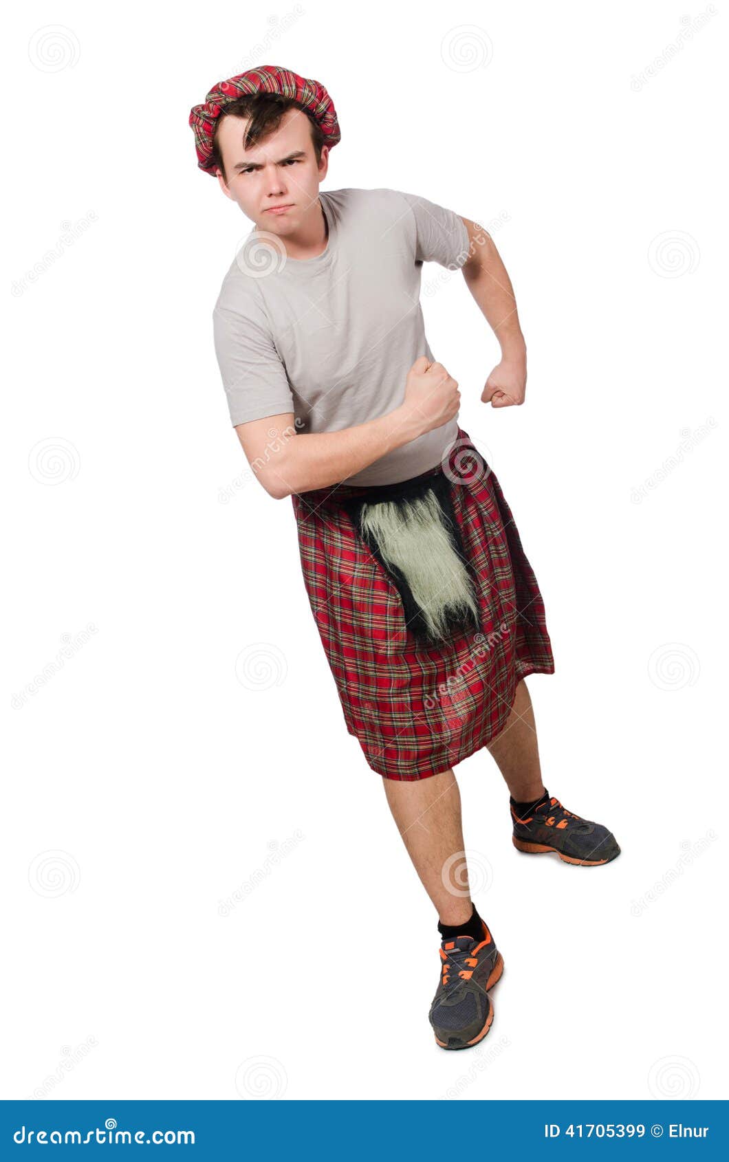 Funny scotsman isolated stock image. Image of dancing - 41705399