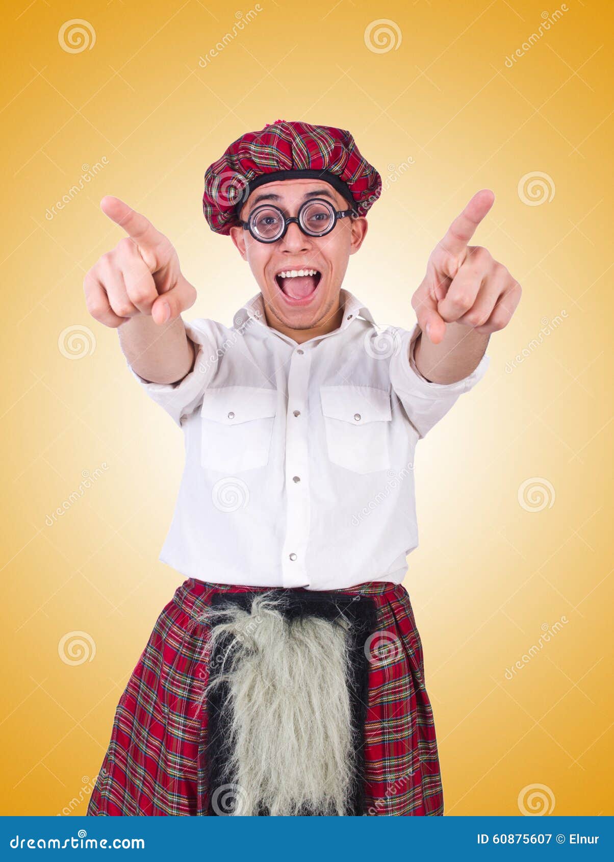 The Funny Scotsman Isolated on the White Stock Image - Image of ...
