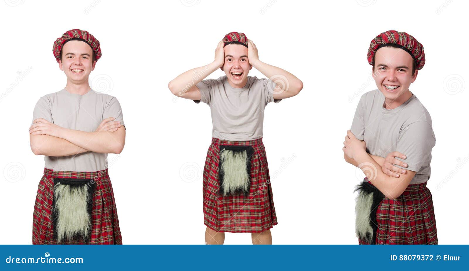 The Funny Scotsman Isolated on White Stock Photo - Image of culture ...
