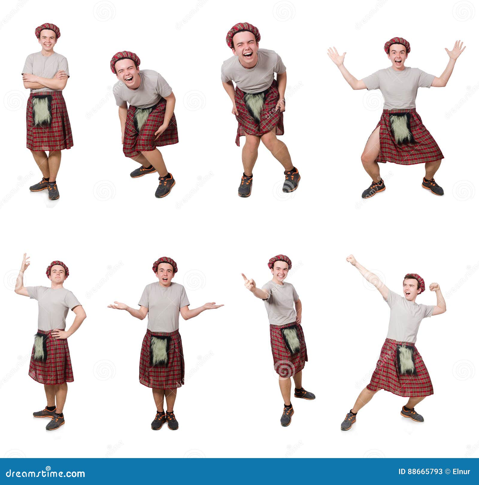 The Funny Scotsman Isolated on White Stock Image - Image of clothing ...