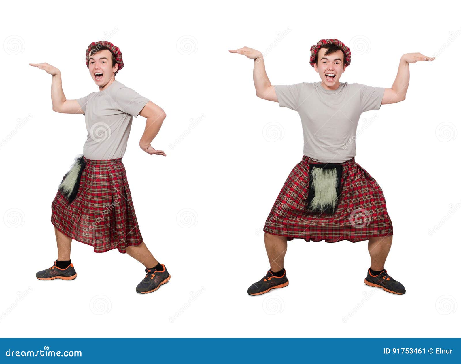 The Funny Scotsman Isolated on White Stock Image - Image of national ...