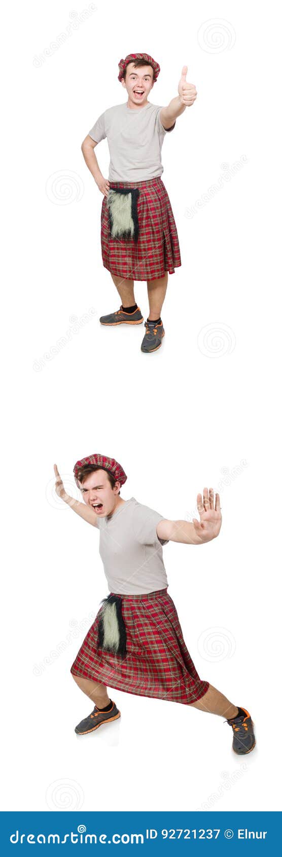 The Funny Scotsman Isolated on White Stock Image - Image of national ...