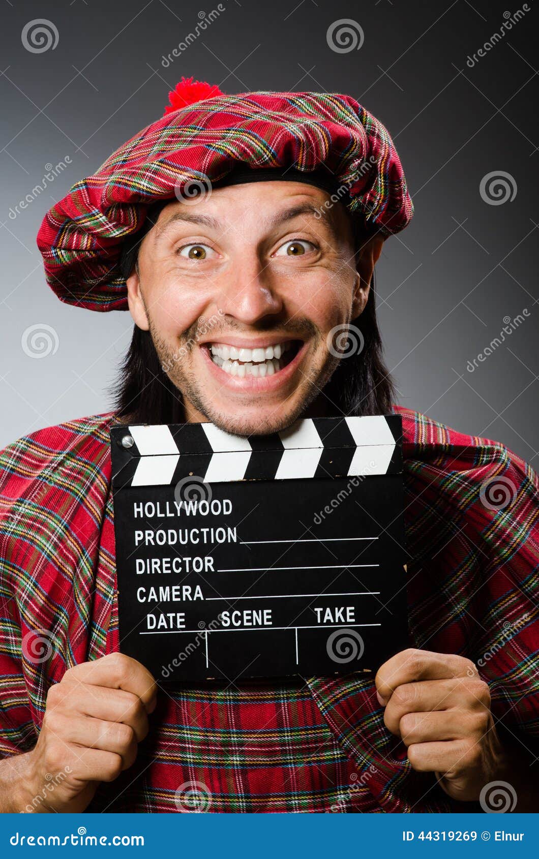 Funny scotsman stock image. Image of cinema, board, clapboard - 44319269