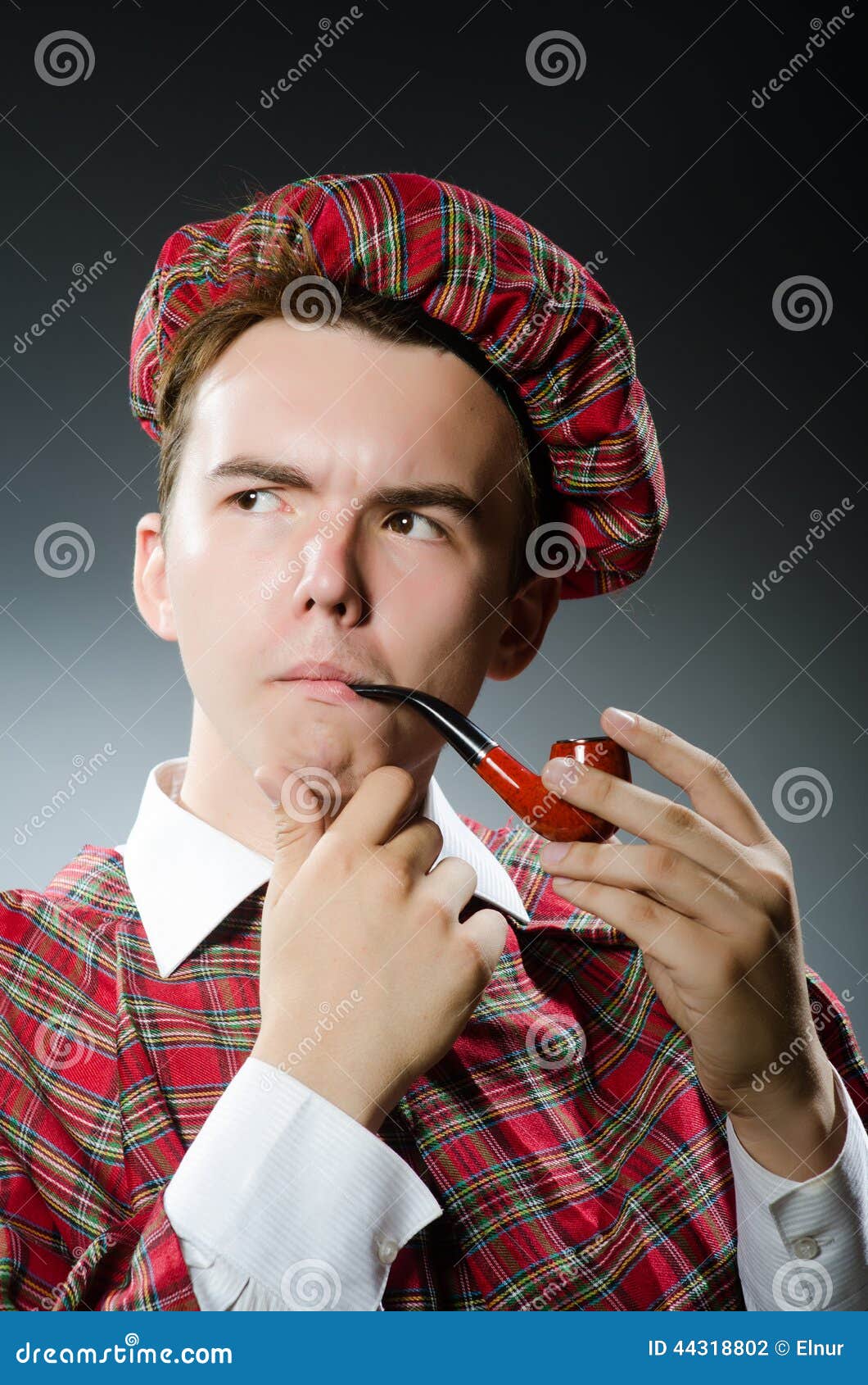 Funny scotsman smoking stock photo. Image of clothes - 44318802