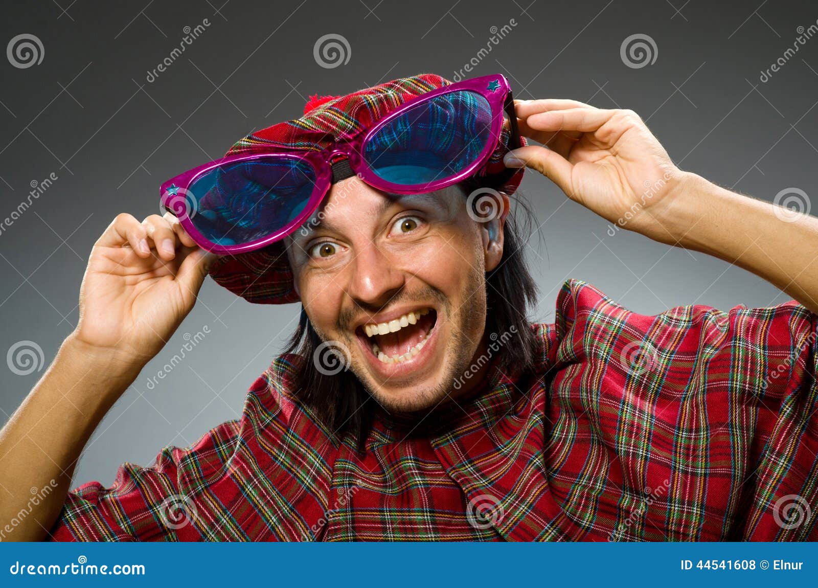 Funny Scotsman in Traditional Stock Photo - Image of humourous, dress ...