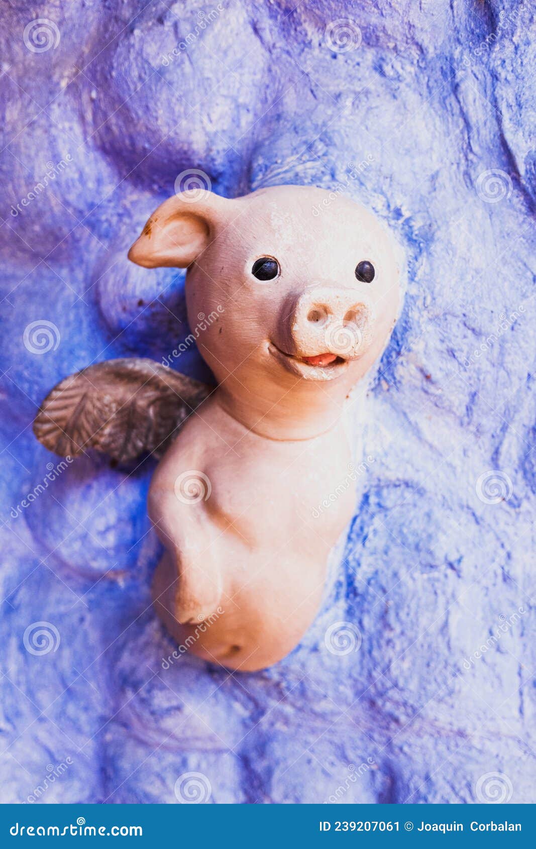 Funny Sculpture of a Winged Pig Stock Image - Image of flying, pink ...