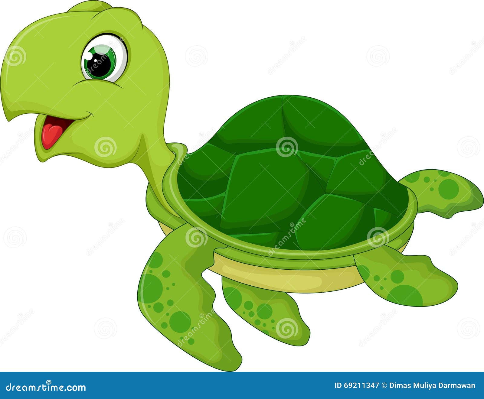 Funny sea turtle cartoon stock illustration. Illustration of cheerful ...