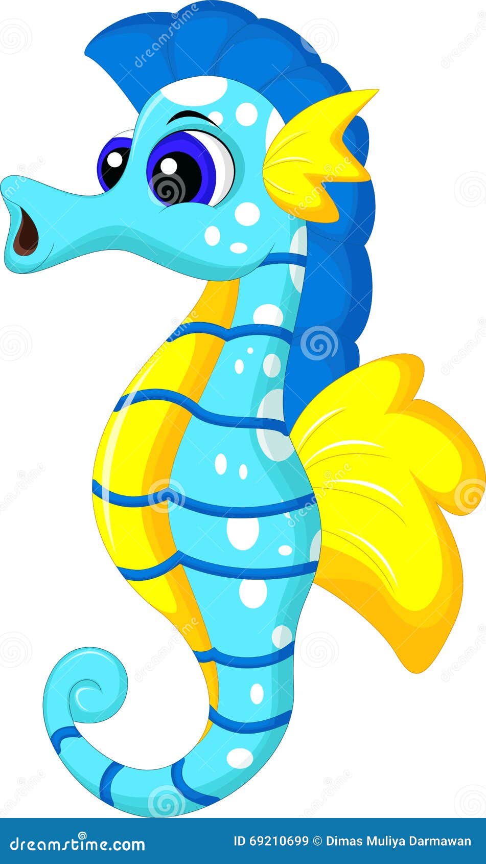 Funny seahorse cartoon stock illustration. Illustration of seahorse ...